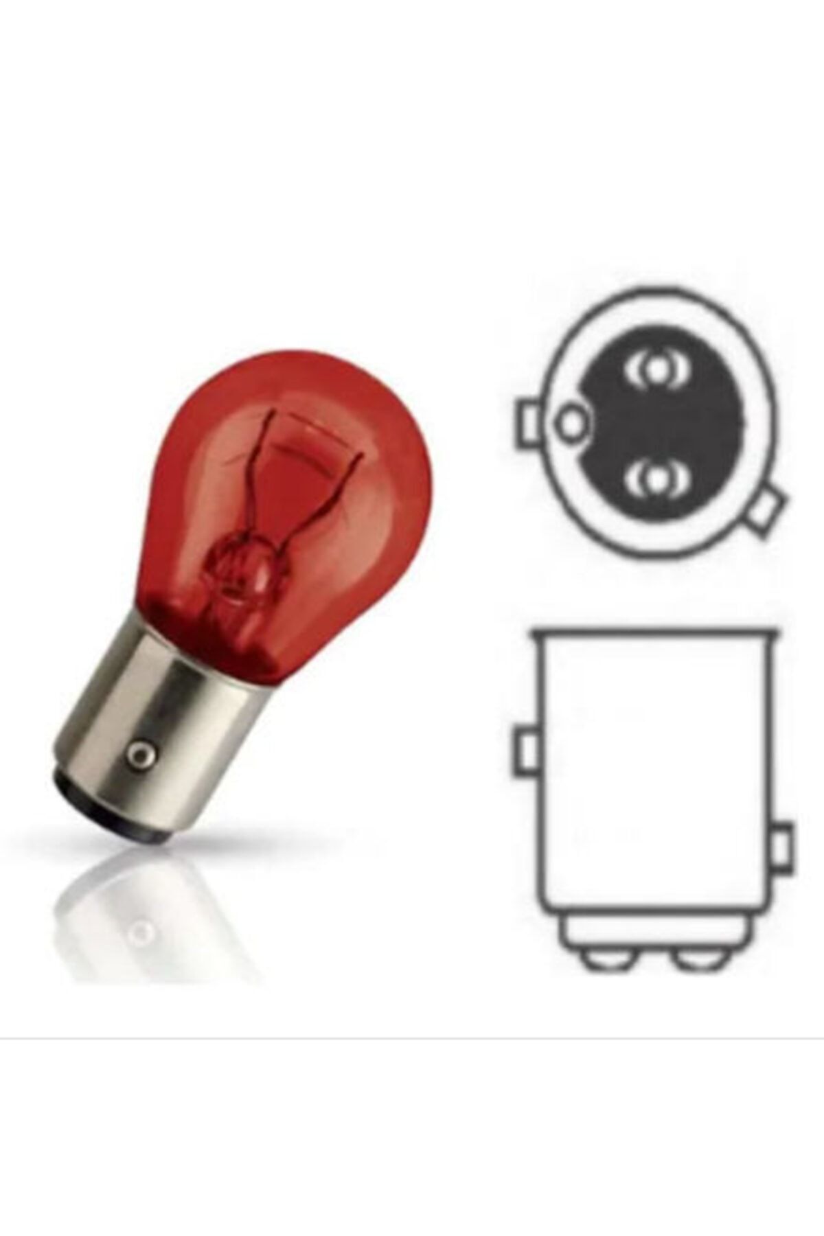 ZEMBİL 12v 21/5w Çift Duy Yakın Tırnak Ampul Baz15d Kırmızı (2 ADET ...