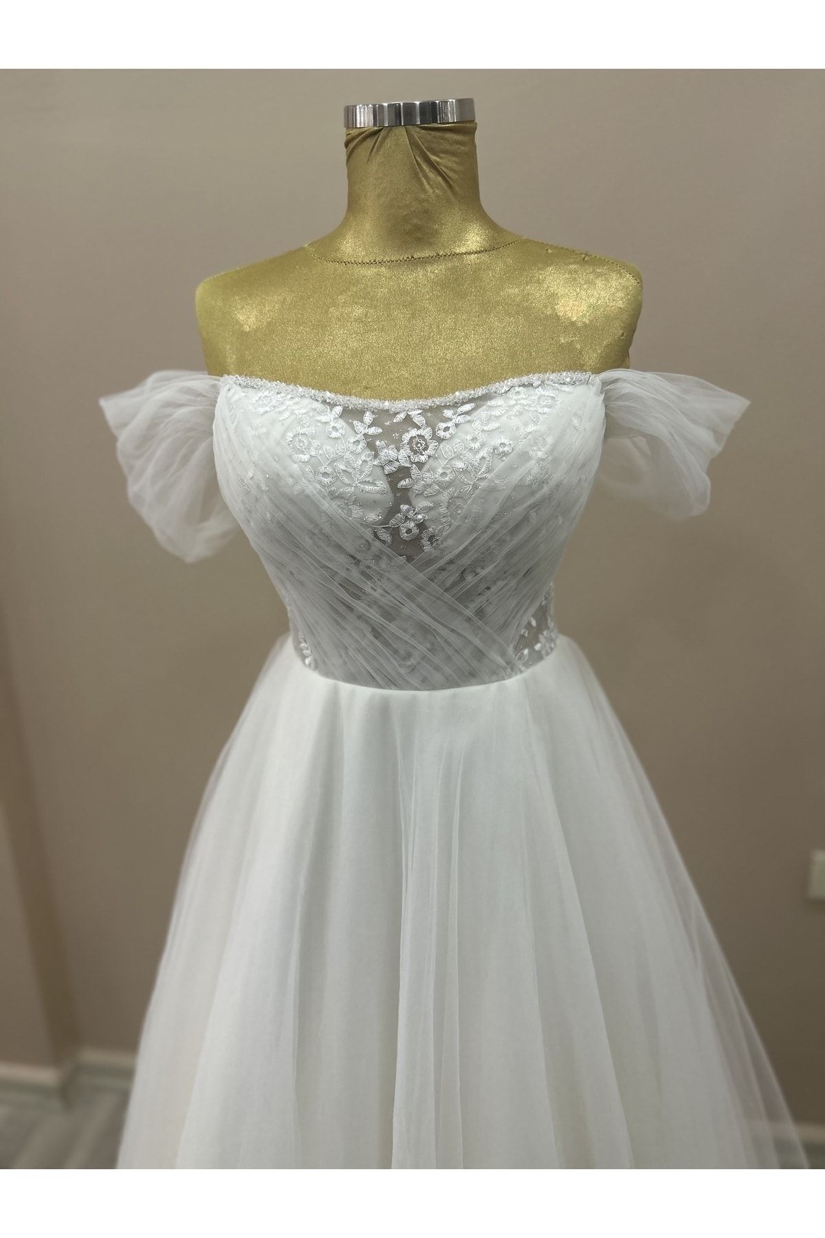TUĞÇE ÜNVERENLER Helen Model Hayal Tülden Drapeli Vintage Gelinlik ...