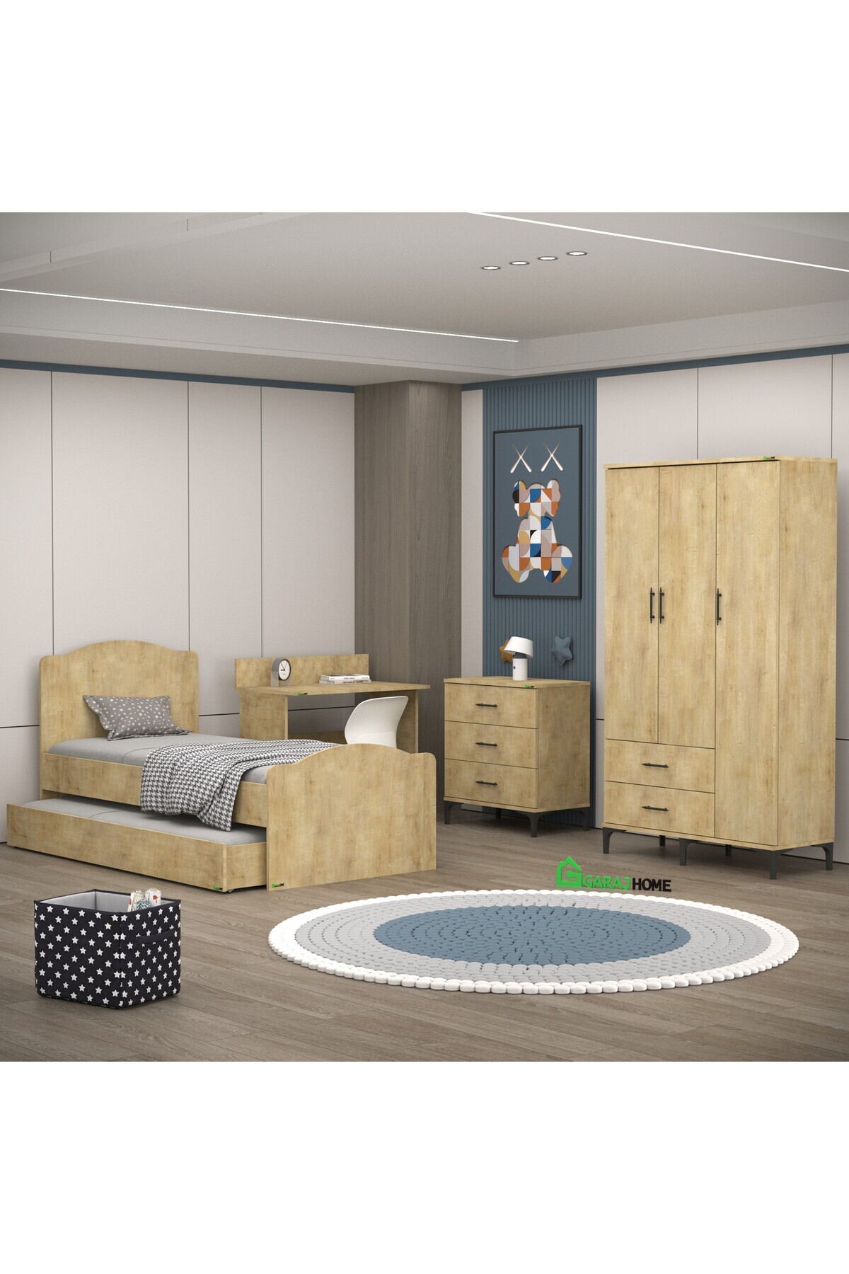Garaj Home Yaren 3 Kapaklı Genç Odası Takımı - Meşe - Fiyatı, Yorumları