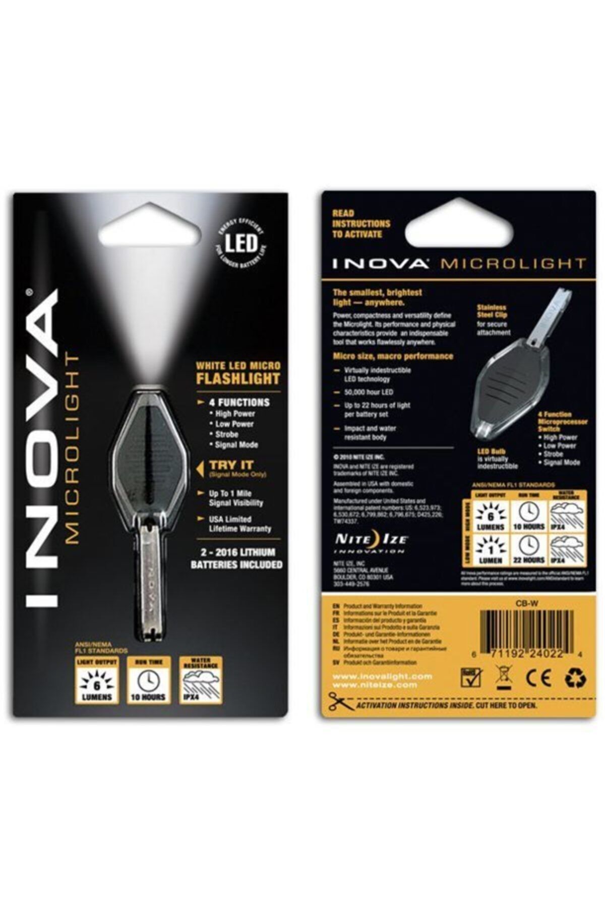Inova Flashlights Inova Microlight Micro Led Beyaz Işık Şeffaf Gövde ...