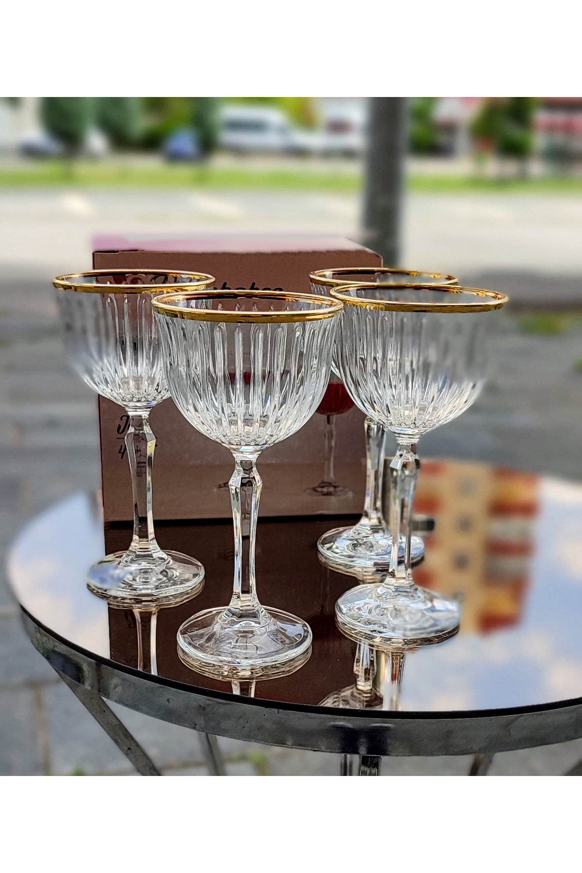 Paşabahçe Joy Elit Home Özel Tasarım Gerçek Altın Tonu 4'lü Kadeh Gold ...