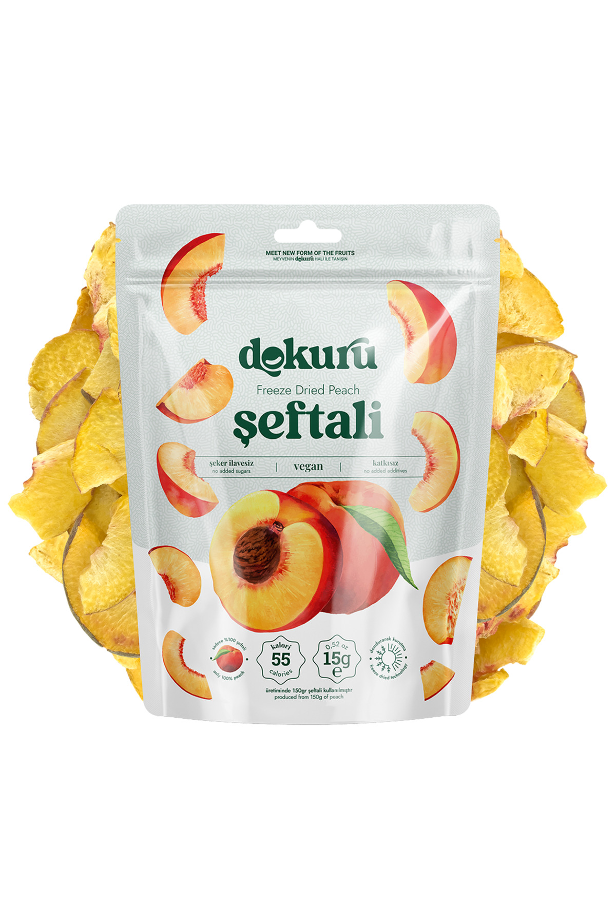 dokuru Şeftali Kuru Meyve Cipsi - Dondurularak Kurutulmuş Freeze Dried ...