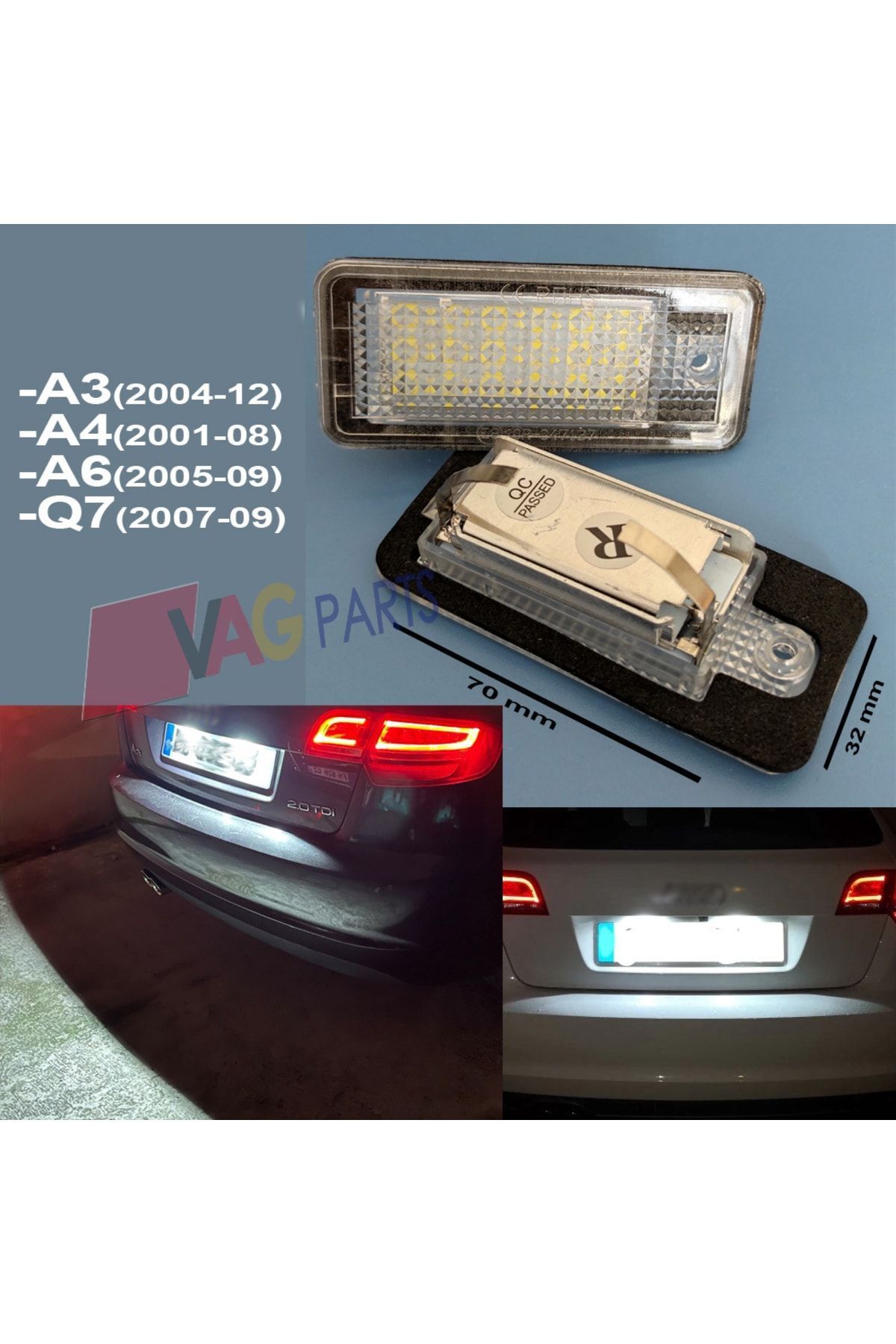 Audi A3 (2005-2012) A3 Led Plaka Aydınlatma - Fiyatı, Yorumları