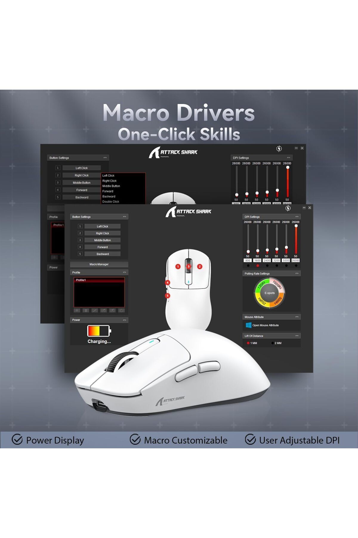Attack Shark X3 Pro Superlıght 4000/8000 Hertz Kablosuz Oyuncu Mouse ...