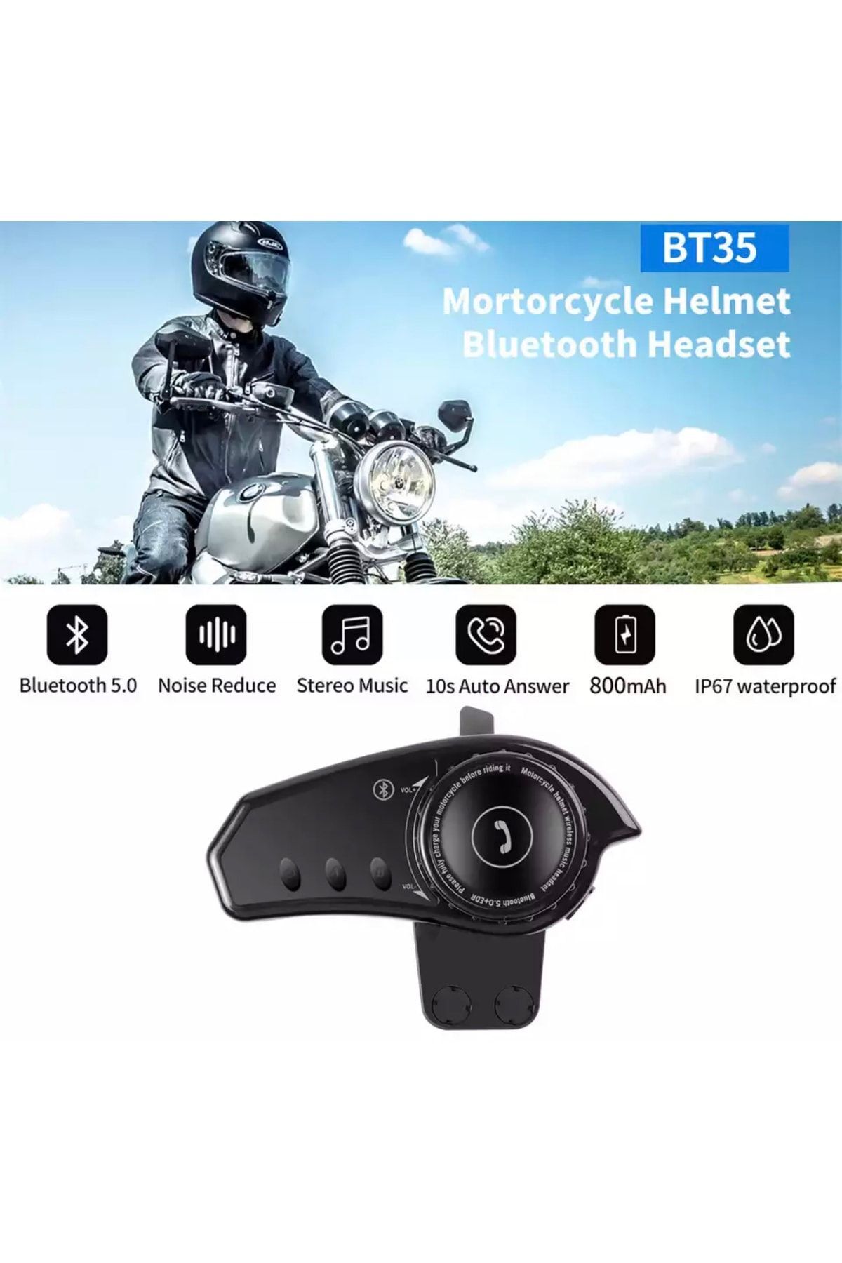 Enshall Bt-35 Intercom Motor Kurye Kask Kulaklık Bluetooth Motosiklet ...