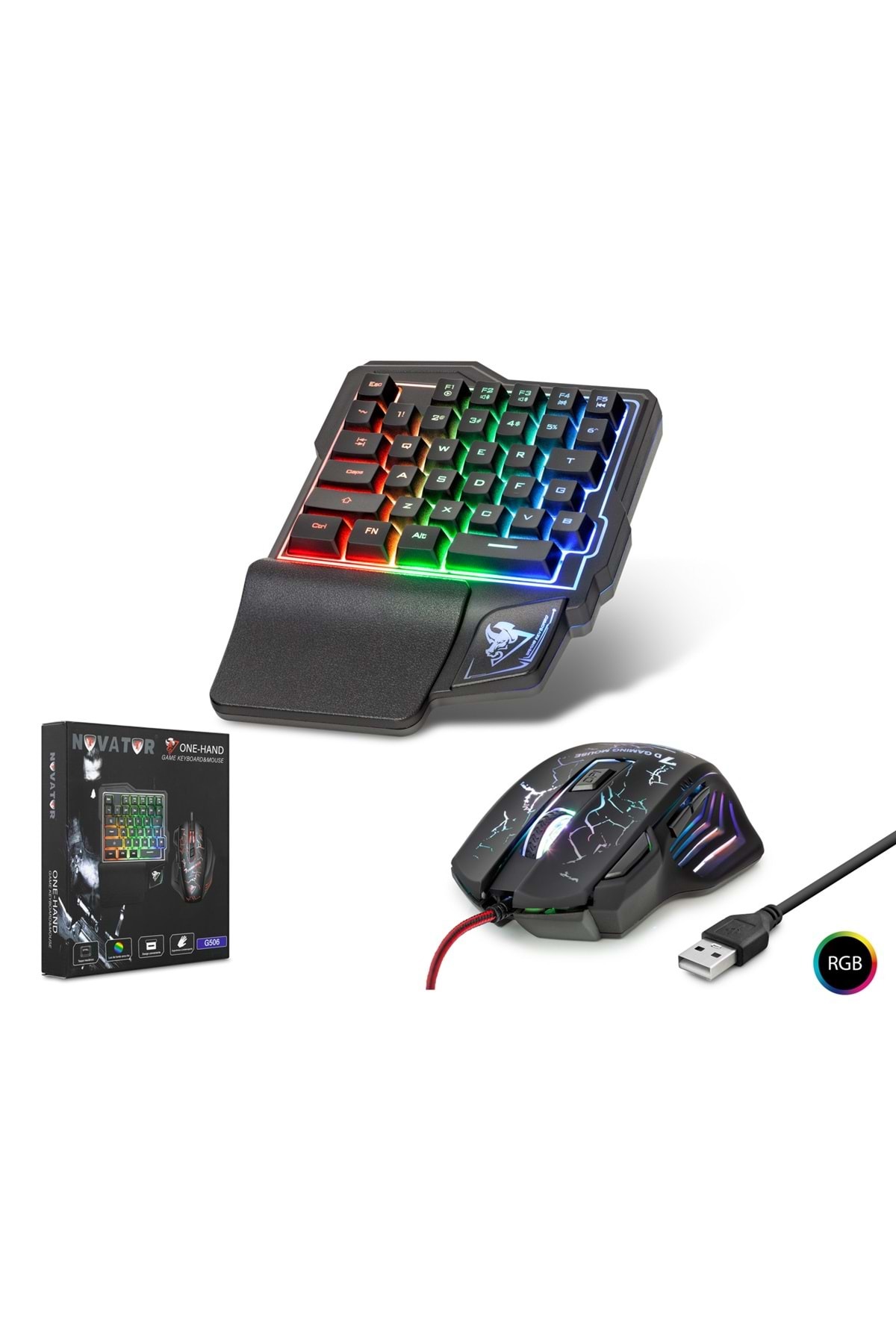 NOVATOR G506 Oyun Klavye & Mouse Set Ledli Kablolu Q 600/1800 Dpı (PUBG DESTEKLEMEZ) Fiyatı ...
