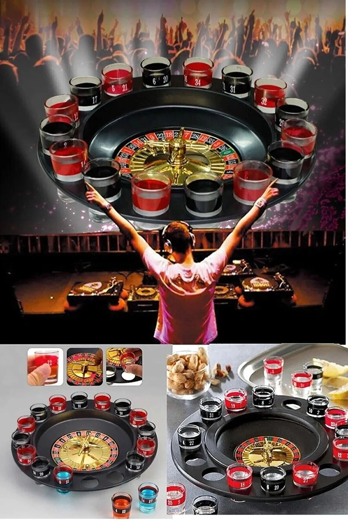 STLIFE 16 Shot Bardaklı Rulet Oyunu Eğlenceli Parti Oyun Seti İçki ...