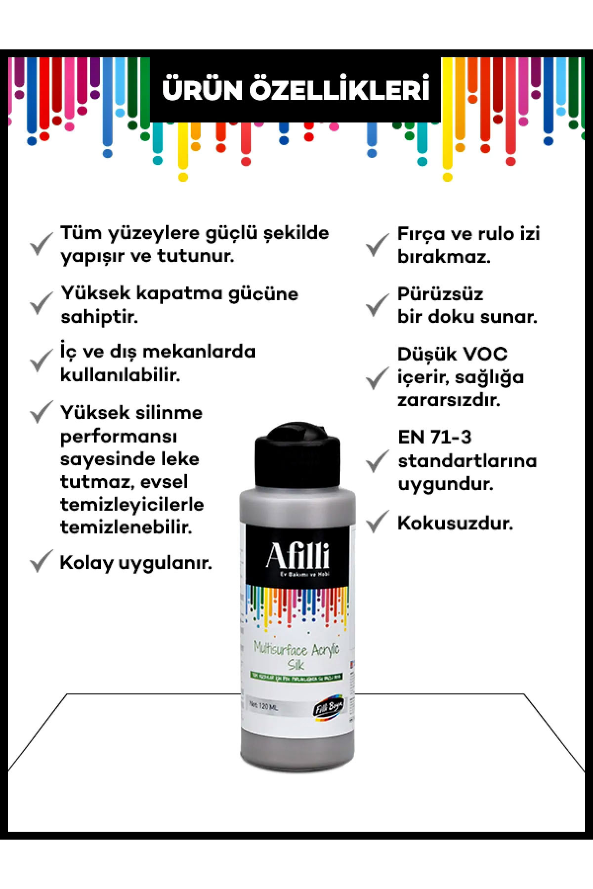 Filli Boya Afilli Multisurface Akrilik Ipeksi Mat 120 ml (silk ...