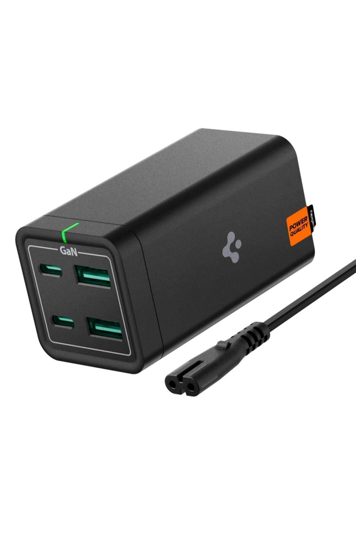 Spigen 65W GaN USB-C 4 Port Adaptör - (1.5 Metre AC Kablo) Hızlı Şarj ...
