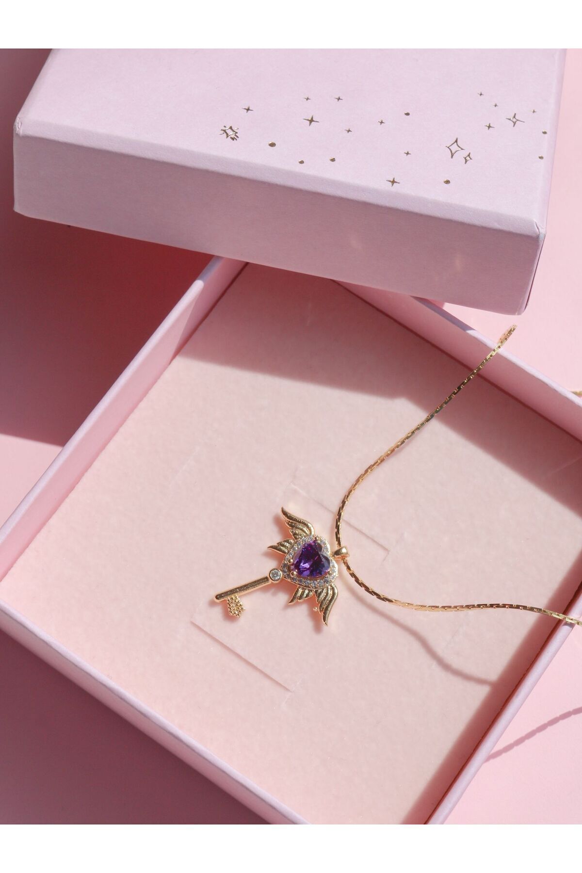 Reorah Collection Sailor Moon Kalp Kanatlı Anahtar Kolye-mor - Fiyatı ...