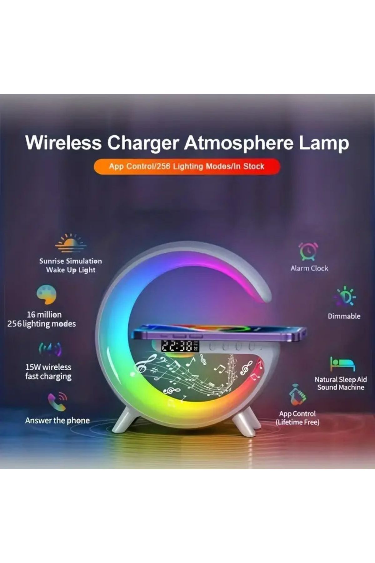 Genel Markalar G63 Smart Light Sound Machine Kablosuz Şarj Hoparlör Çok ...