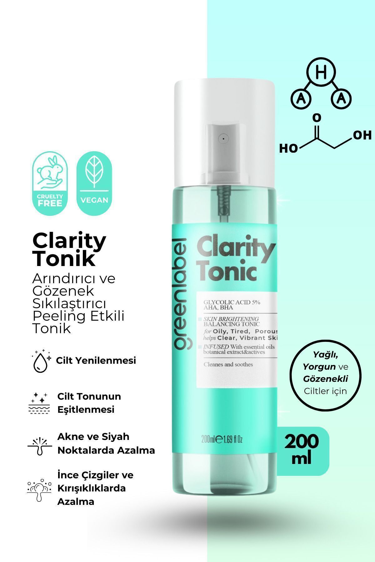 Green Label Clarity Tonik Arındırıcı Ve Gözenek Sıkılaştırıcı %5 ...