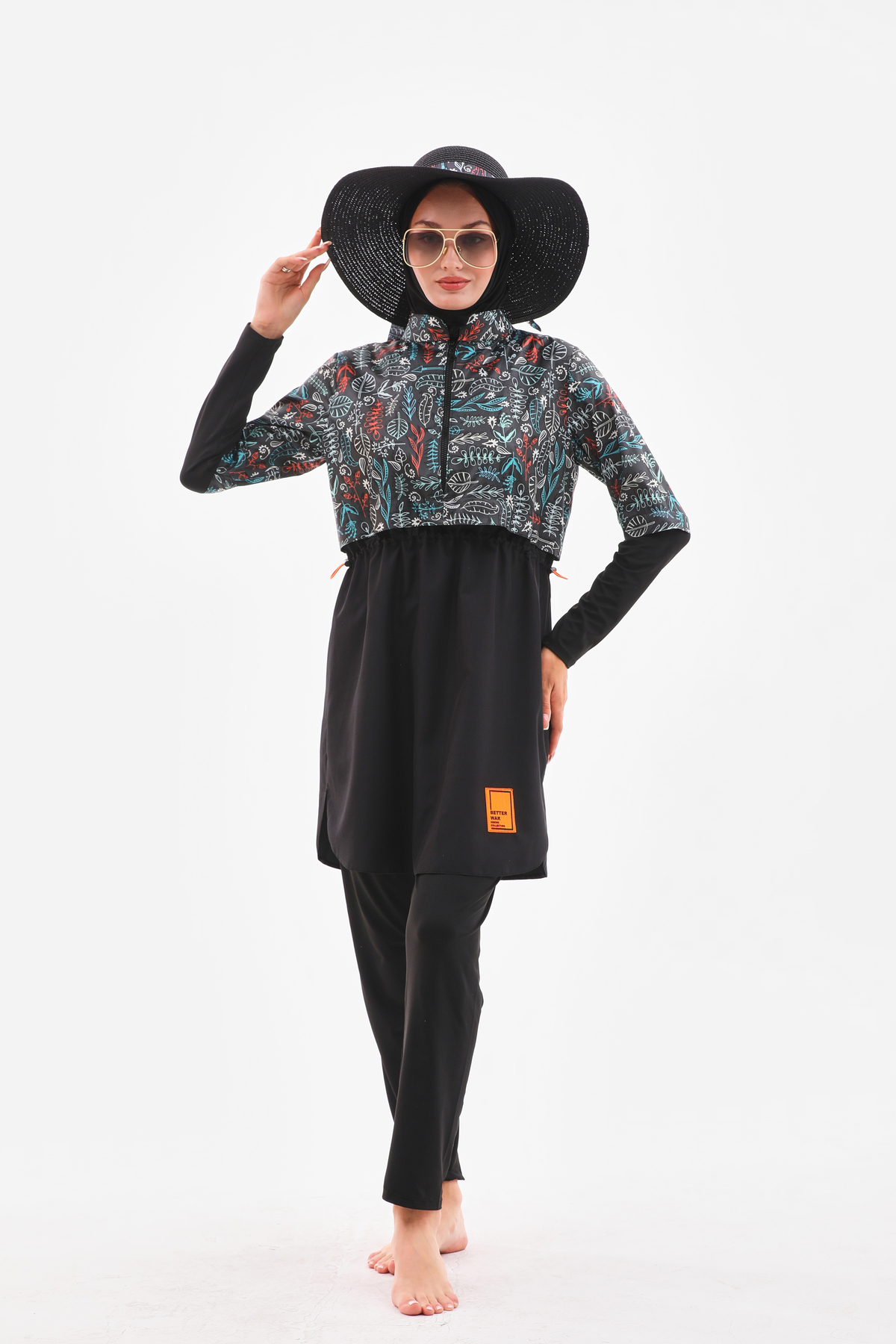 MAG FASHİON 4 Parça Jileli Tesettür Mayo Tam Kapalı Tesettür Mayo Büyük ...