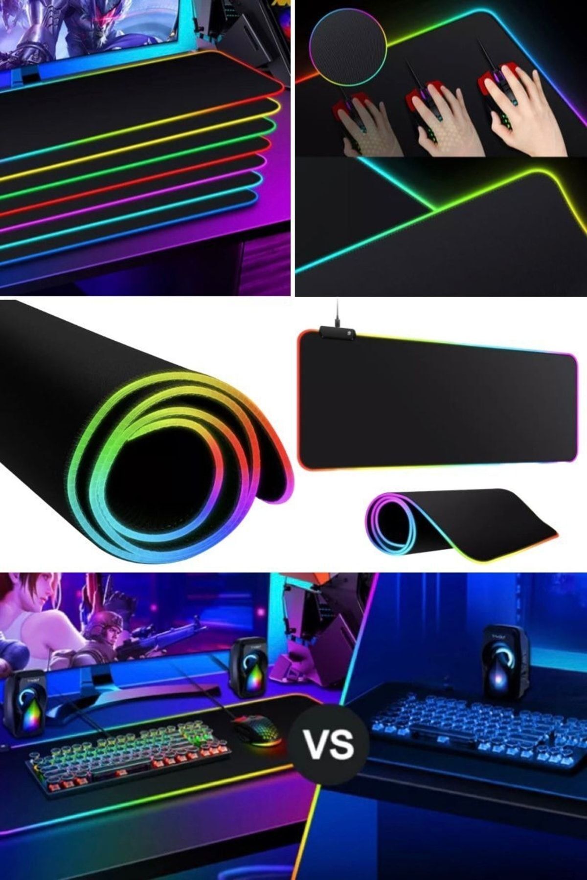 Genel Markalar Rgb Oyun Mouse Pad'i Büyük Mouse Pad'i Gamer Led Bilgisayar Mousepad Büyük Mouse ...