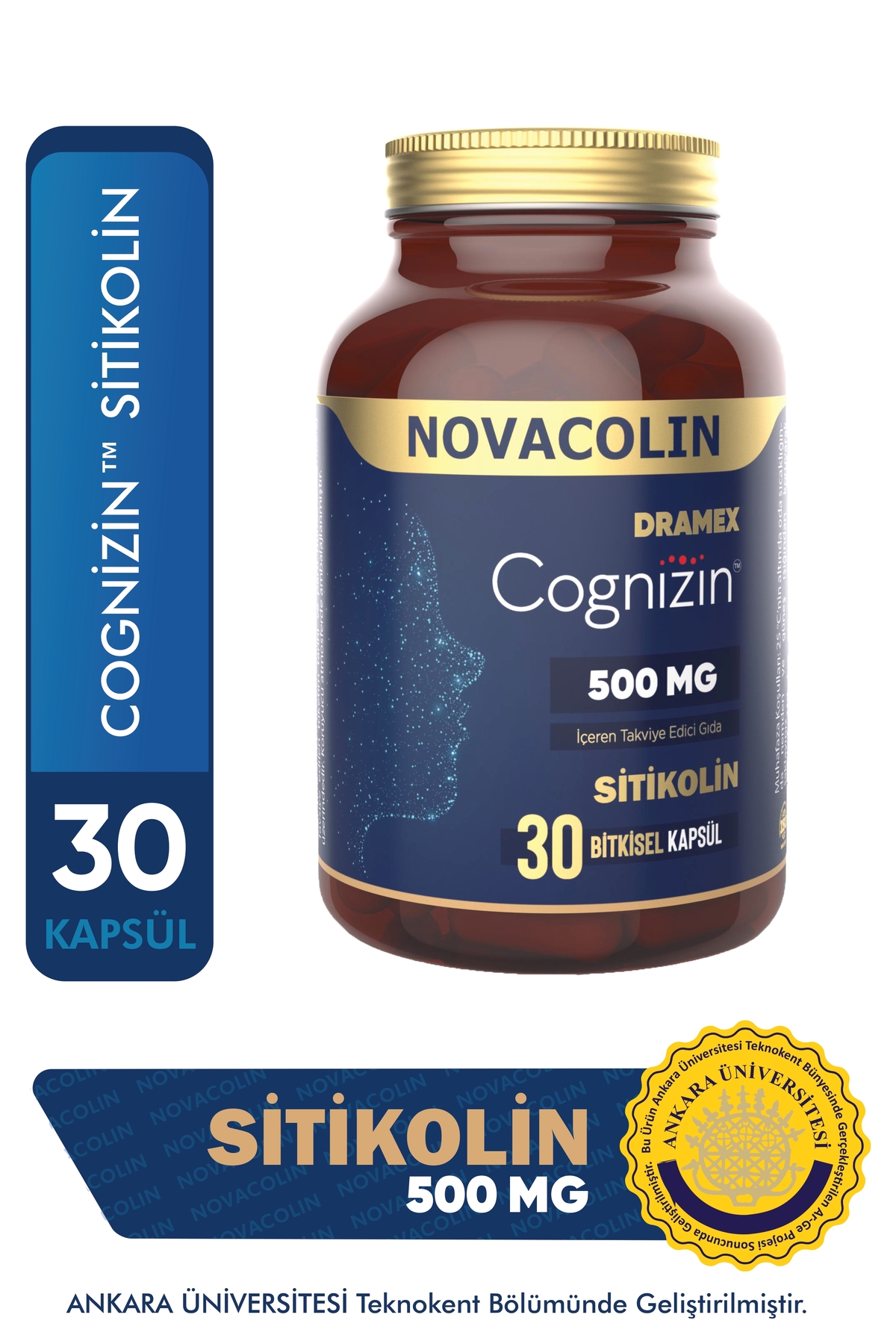 NOVACOLIN Cognizin Sitikolin 500 mg 30 Bitkisel Kapsül Fiyatı ...