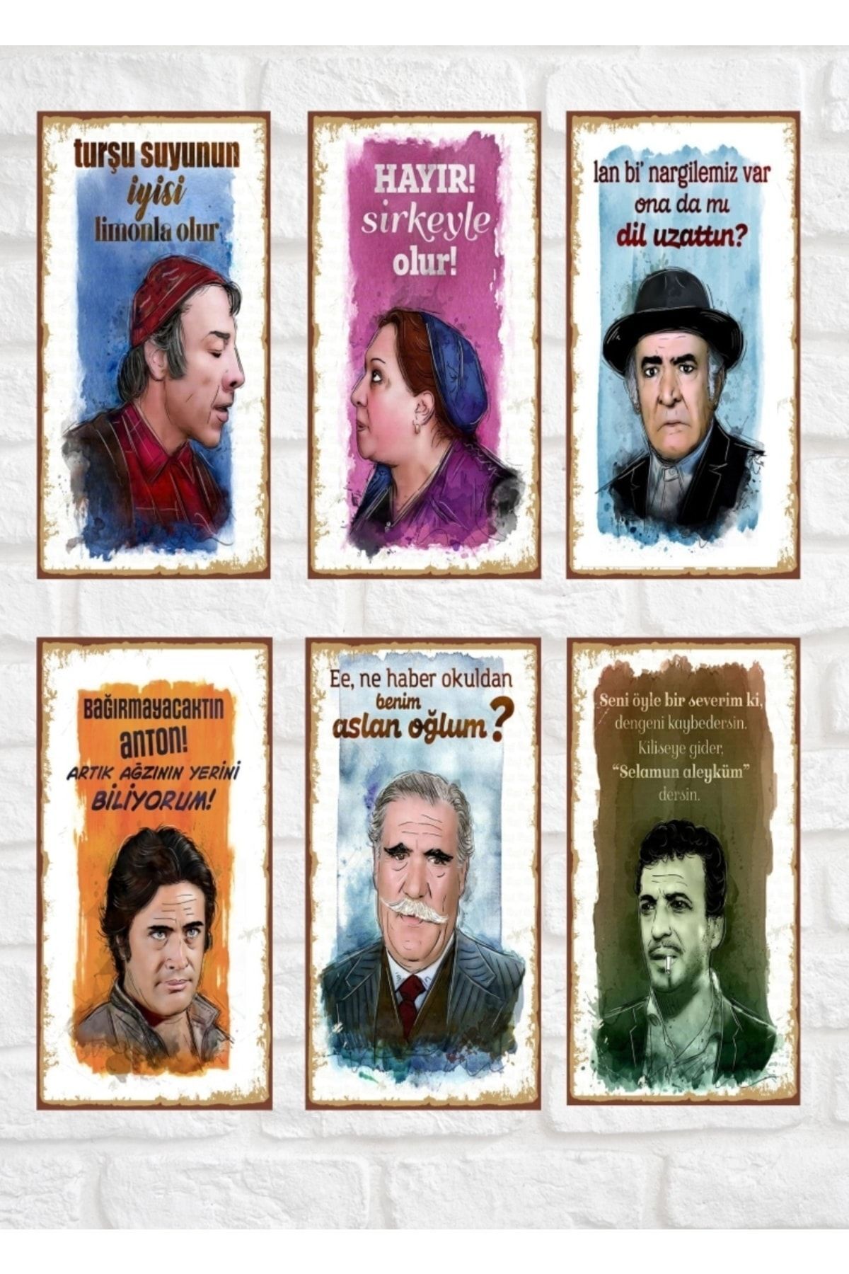Hayal Poster Yeşilçam Ustaları Retro Ahşap Poster Mini Set 6'lı 10x20 ...
