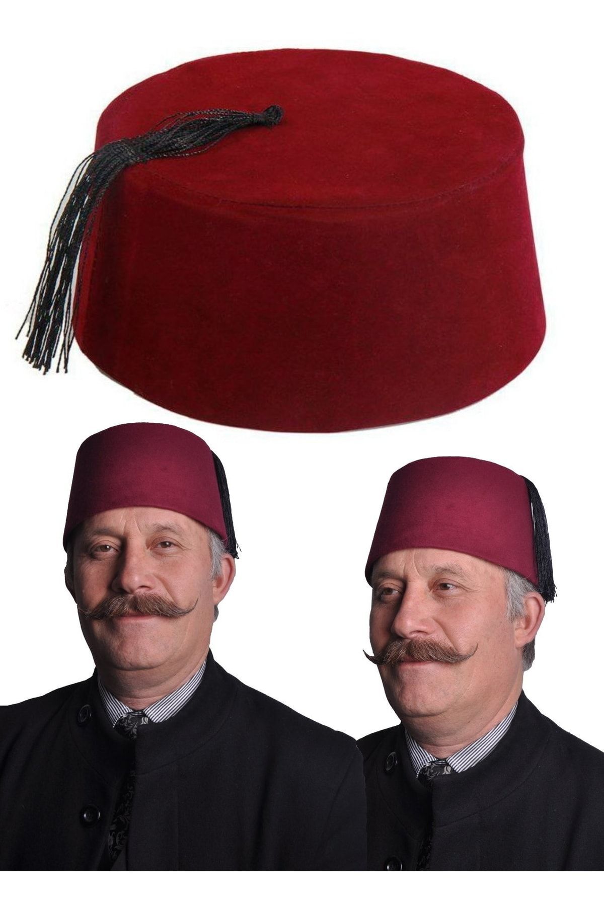 Utelips Osmanlı Fesi Şapkası Ottoman Empire Türk Fesi Bordo Kaliteli ...