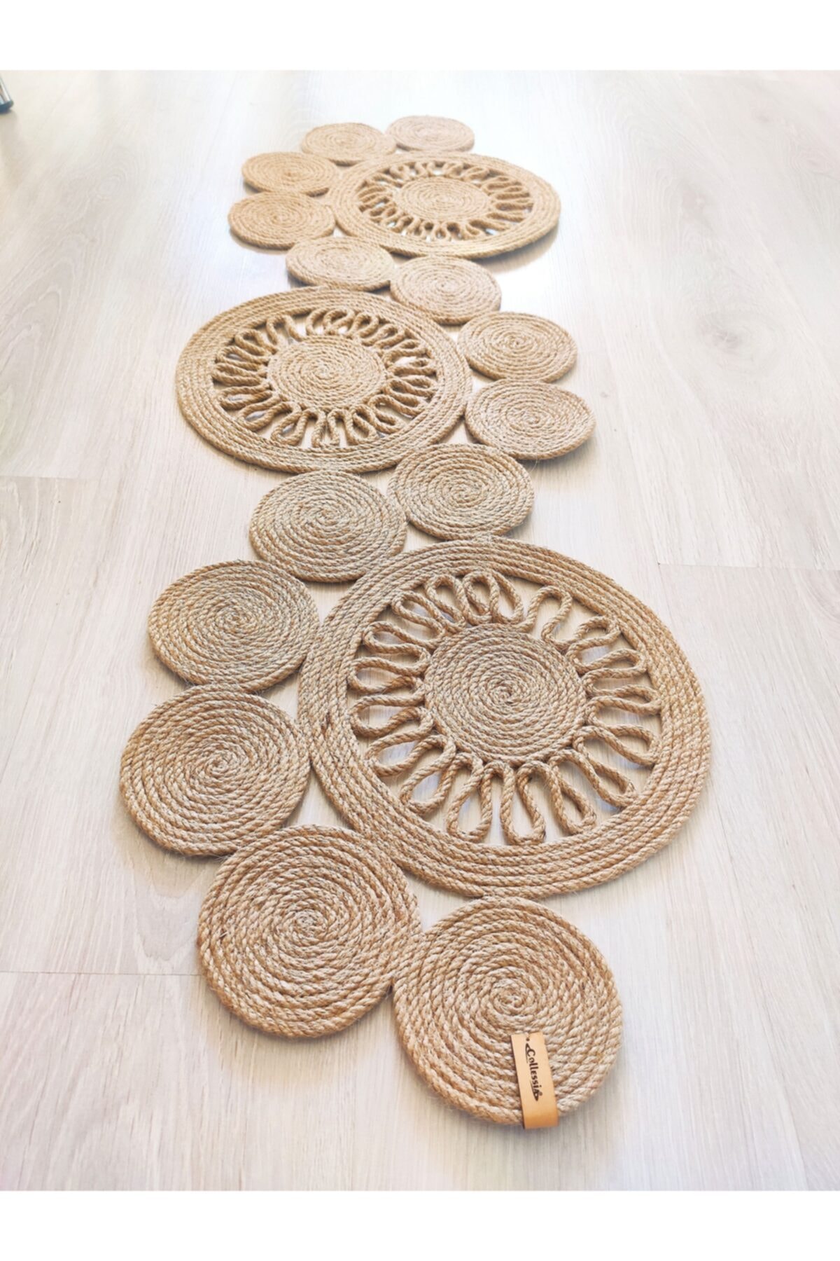 COLLESSİA Simena Jüt Hasır Örtü Masa Örtüsü Runner Ranır (100x32cm ...