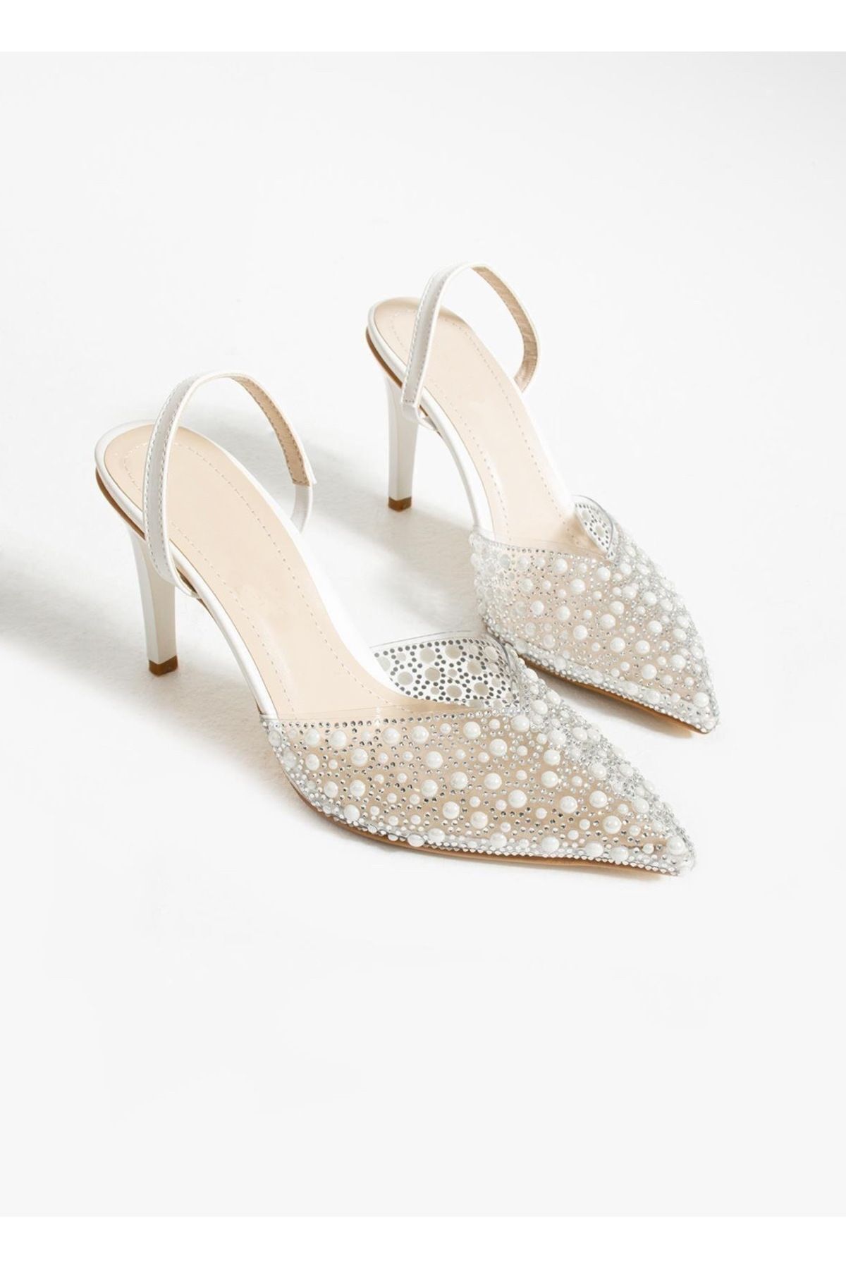 DC DONNA Kadın Incı Detaylı Arkası Açık 9cm Stiletto Ayakkabı Fiyatı ...