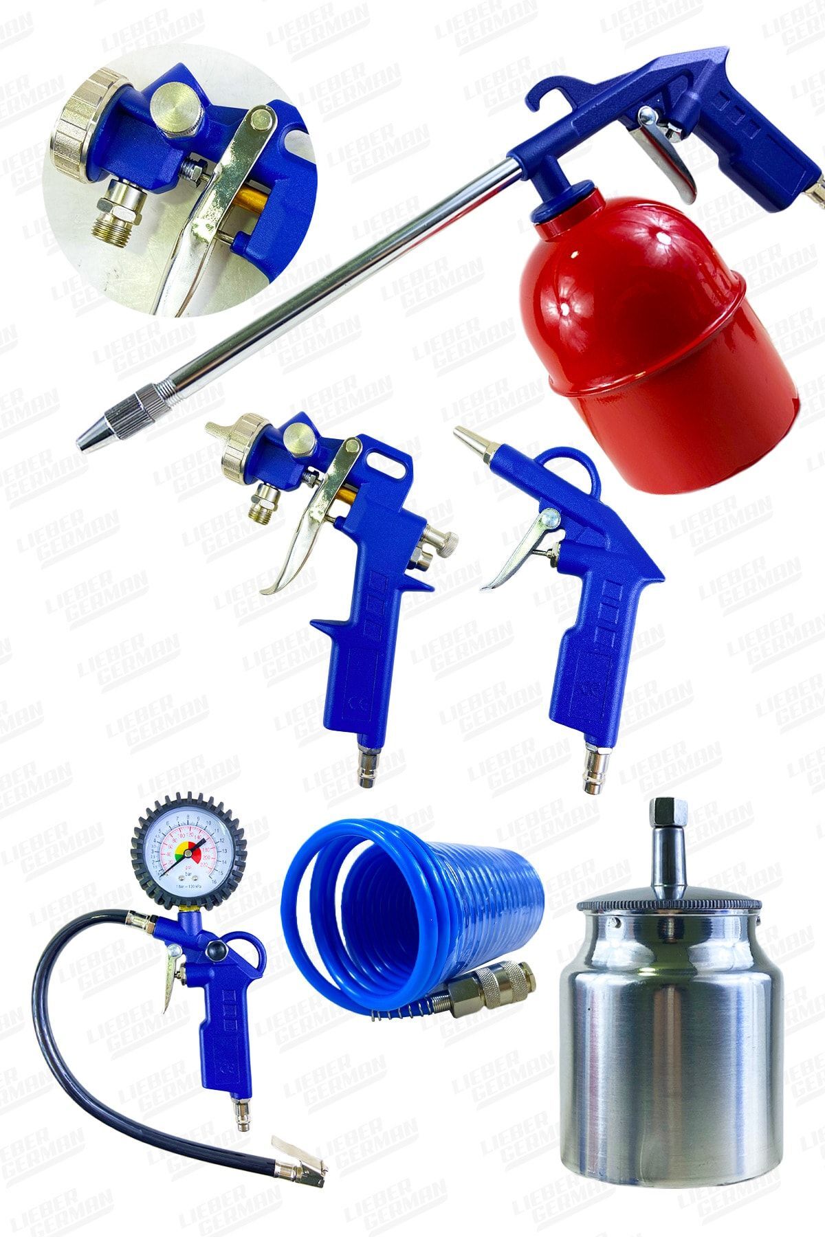 Lieber German Junıor Serisi 5 Parça Havalı Kompresör Seti Boya ...