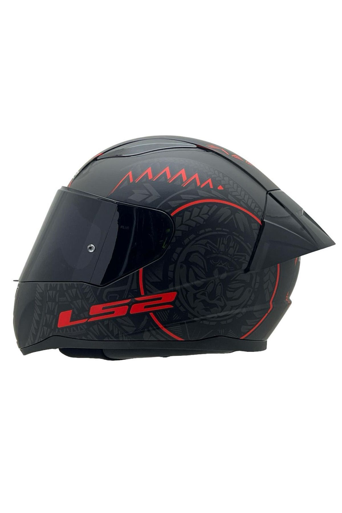 LS2 RAPID 2 RACE TAKAROA MAT SİYAH-KIRMIZI KASK SİYAH CAM+SPOİLER ...