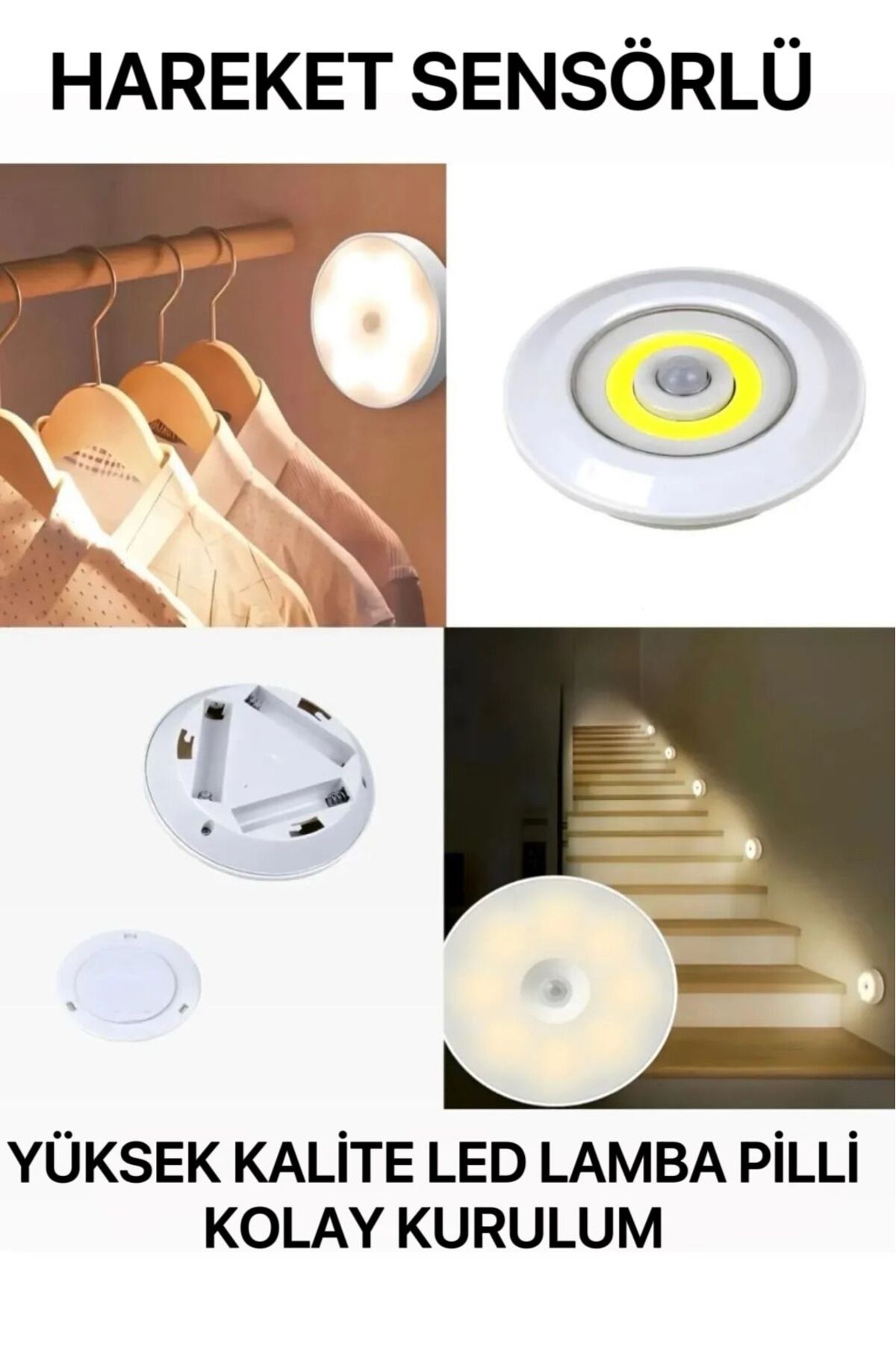 ANI OFİS KIRTASİYE Pilli Led Lamba Kablosuz Aplik Spot Led Kolay Montaj ...