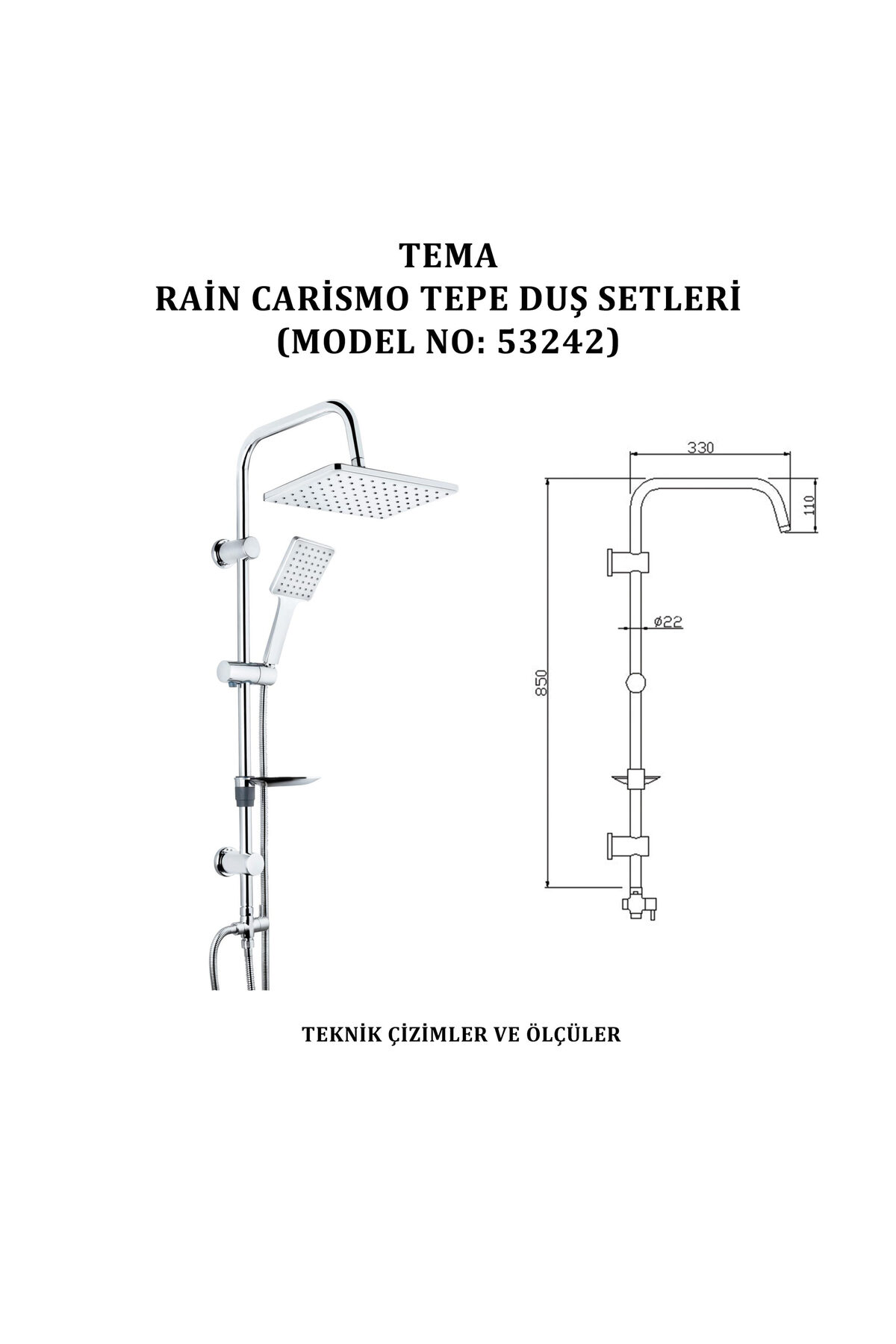 Tema Rain Carismo Tepe Duş Setleri (MODEL NO: 53242) Fiyatı, Yorumları ...