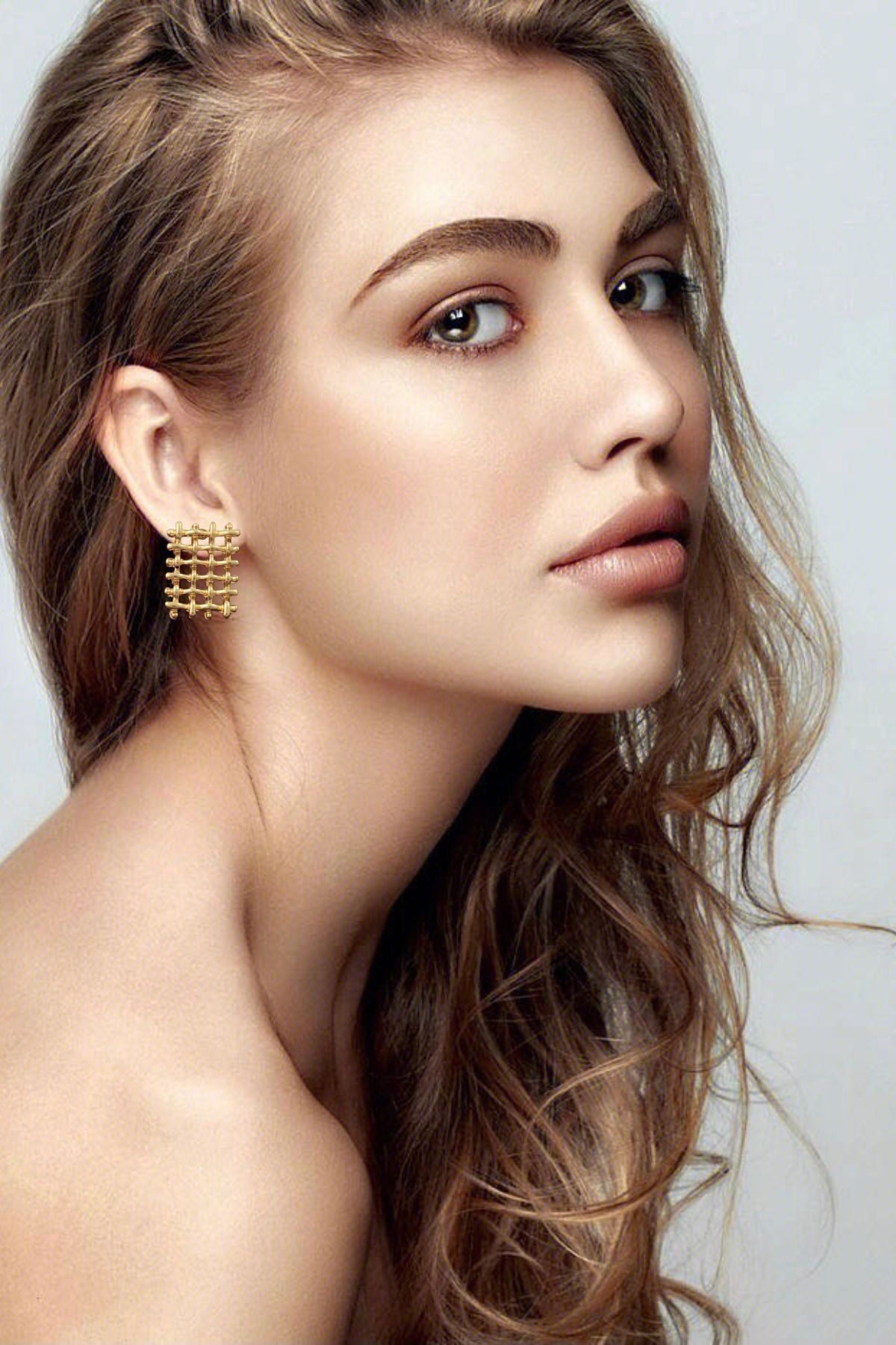 DERYA TURAN AKSESUAR K5 Örgü Dikdörtgen Tasarım Altın Renk Küpe Fiyatı ...