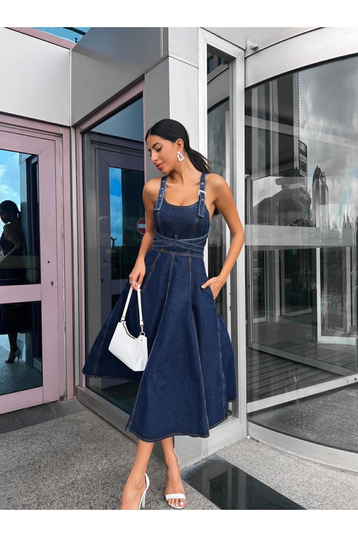 Afiş Butik Lacivert Askılı Denim Midi Elbise Fiyatı, Yorumları - Trendyol