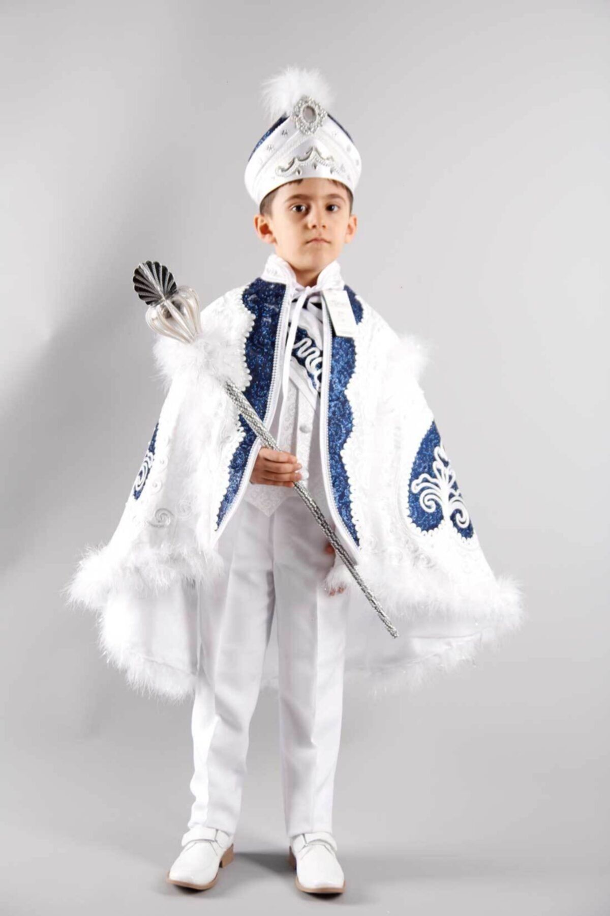 Osmanlı Sünnet Kıyafetleri Erkek Çocuk Beyaz Şah Pelerin Sünnet Takımı ...