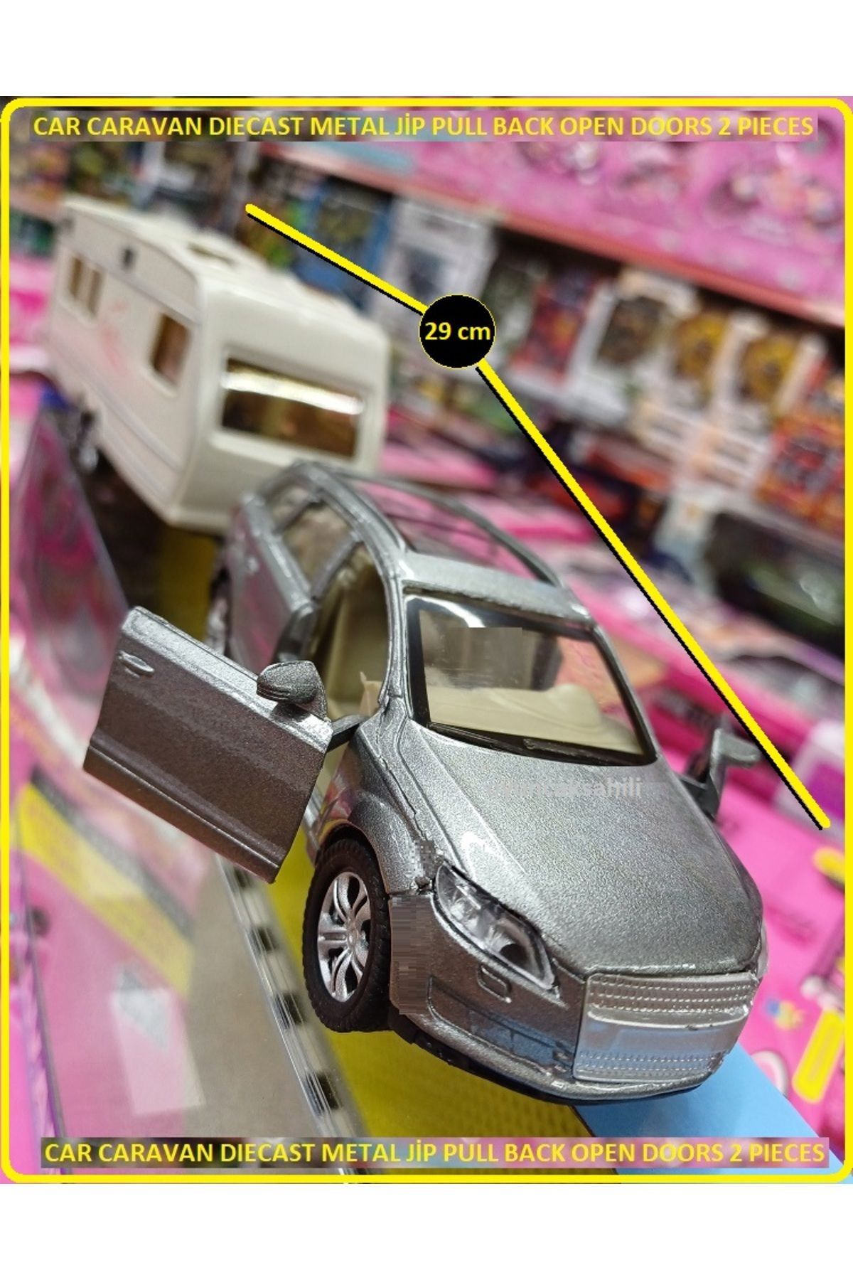 OYUNCAKSAHİLİ Karavan Q7 Jip Metal Ve Karavan 2 Parça Koleksiyon Demir ...