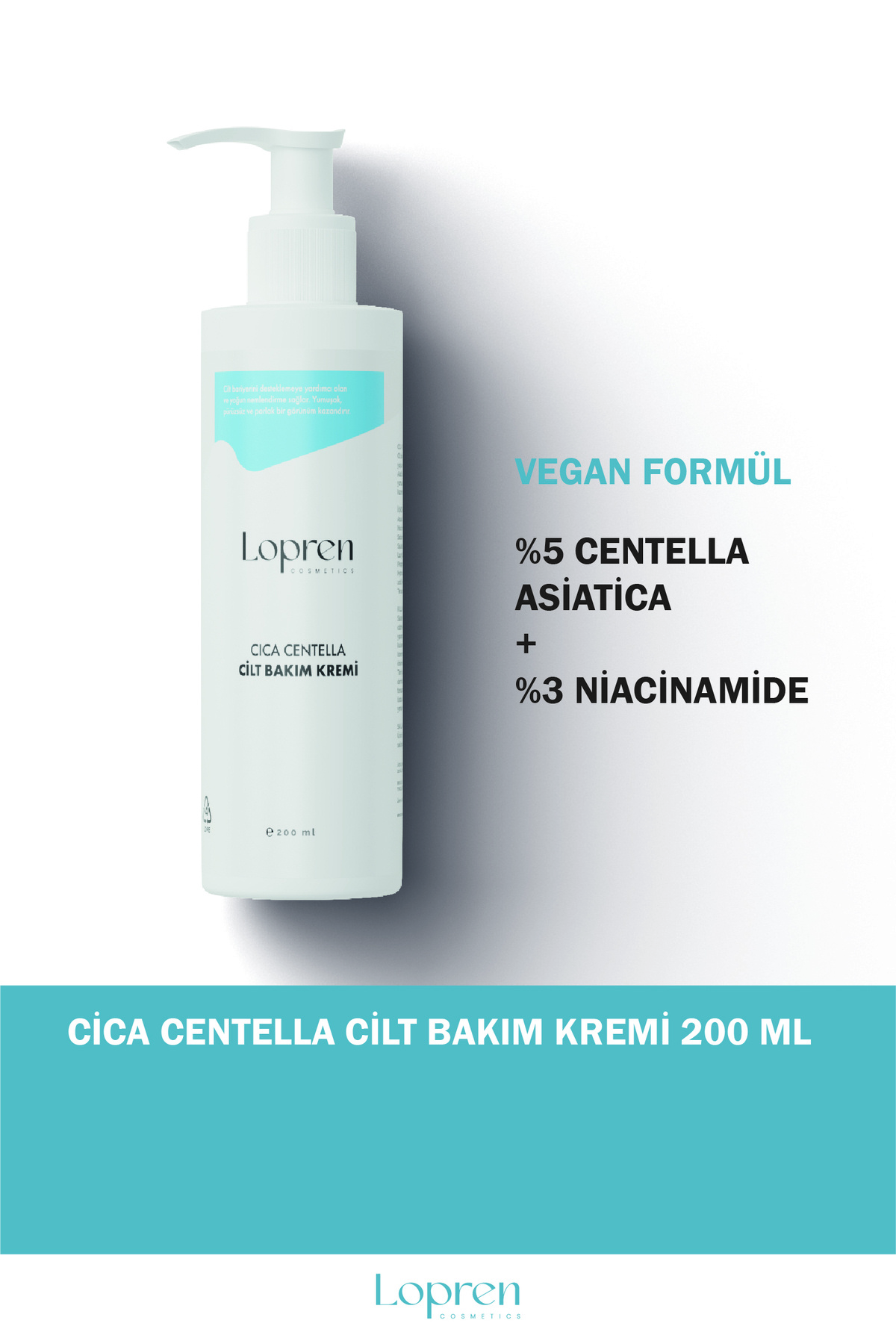 Lopren Cica Centella Yatıştırıcı ve Leke Karşıtı Cilt Bakım Kremi 200 ...