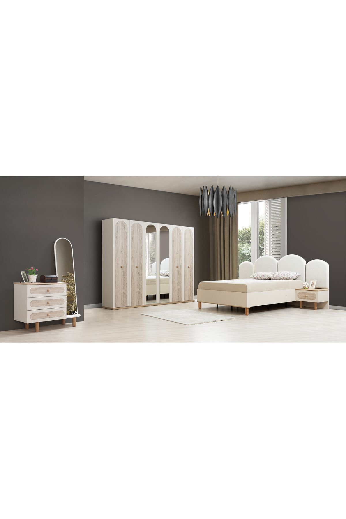 Velura Home & Living Eris 6 Kapaklı Dolap (YATAK ODASI TAKIMI DOLABI ...