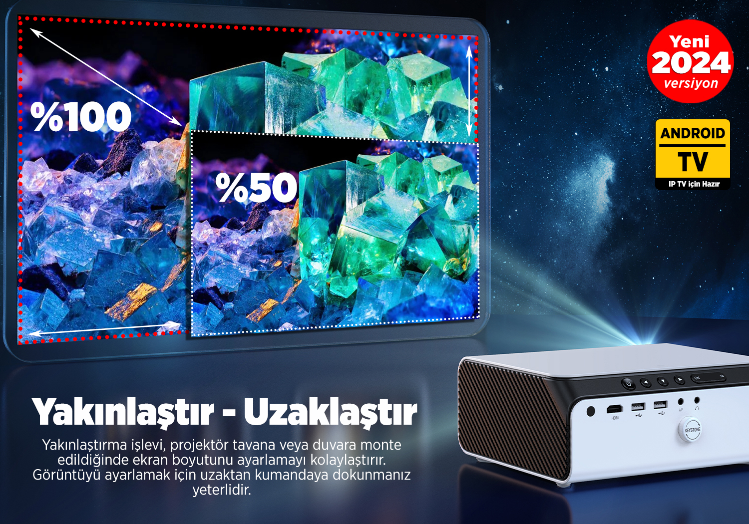 Vankyo Leisure 495w Android Tv 4k Destekli Projeksiyon Cihazı 5gwi-fi 5 ...