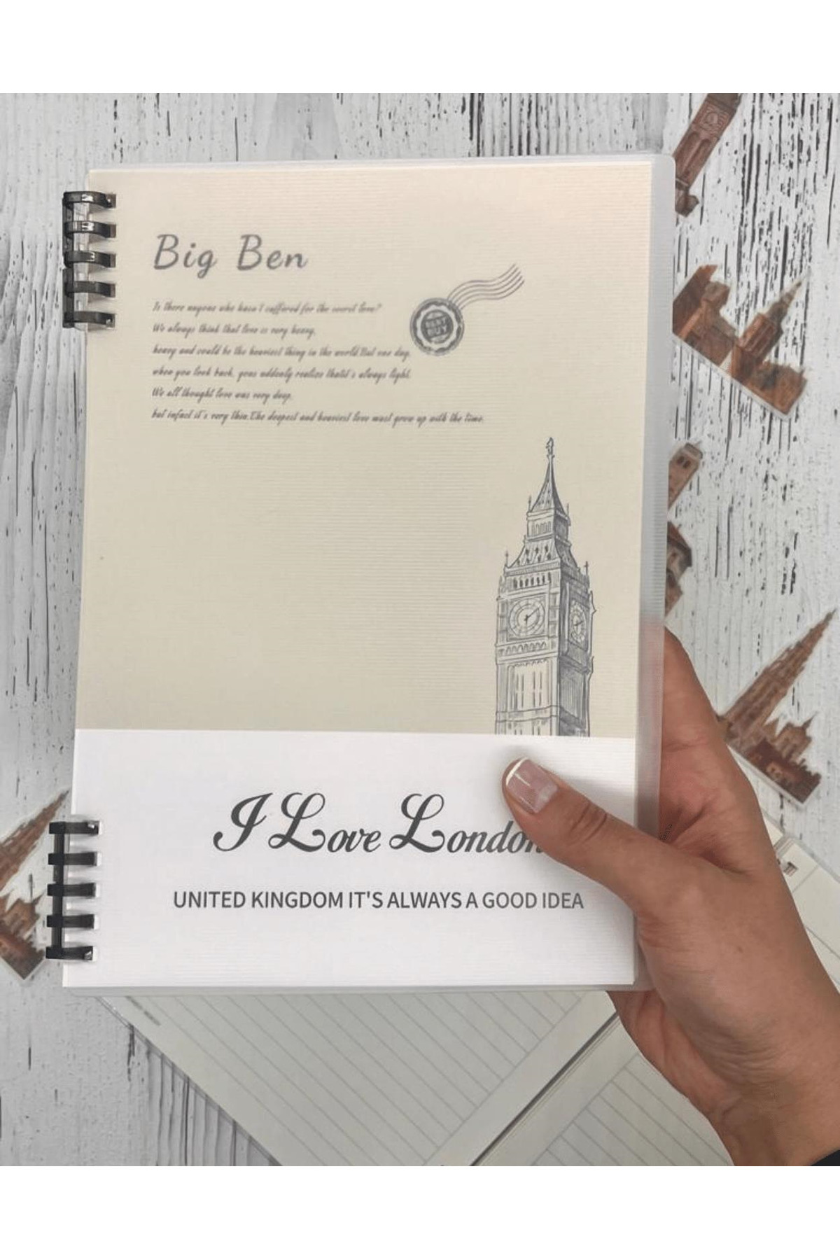 Kağıt Gemi Dükkan London Big Ben Patterned Spiral Binder B5 Notebook ...
