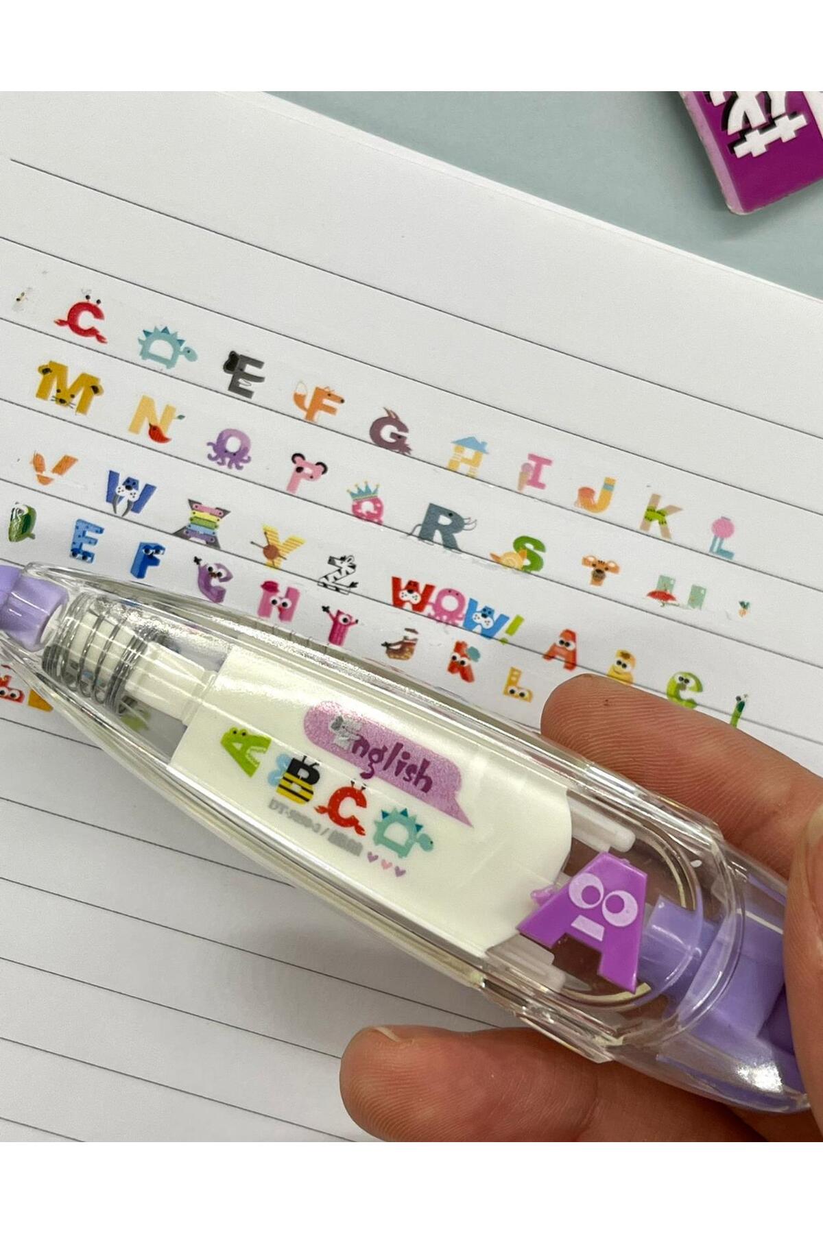 Kağıt Gemi Dükkan Sevimli Alfabe Desenli Süsleme Bandı Tipex / Tipeks ...