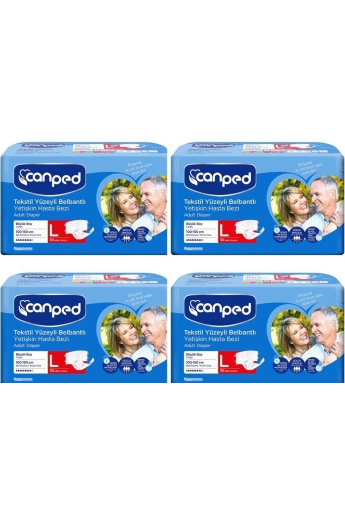 Canped Belbantlı Tekstil Yüzeyli Hasta Bezi Büyük Boy Large 120 Li ...