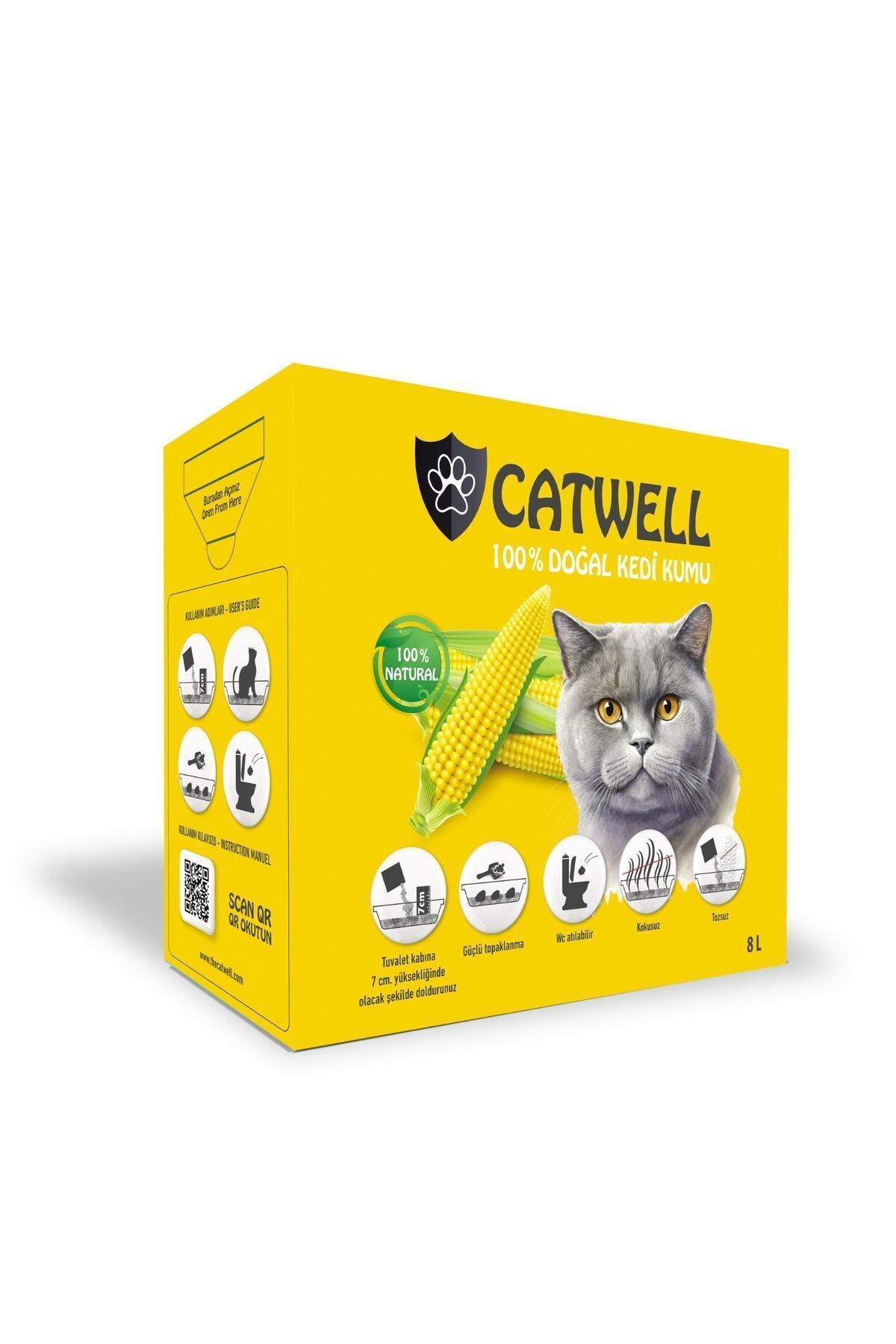 Catwell Mısır Koçanı Kedi Kumu - 8 lt Fiyatı, Yorumları - Trendyol