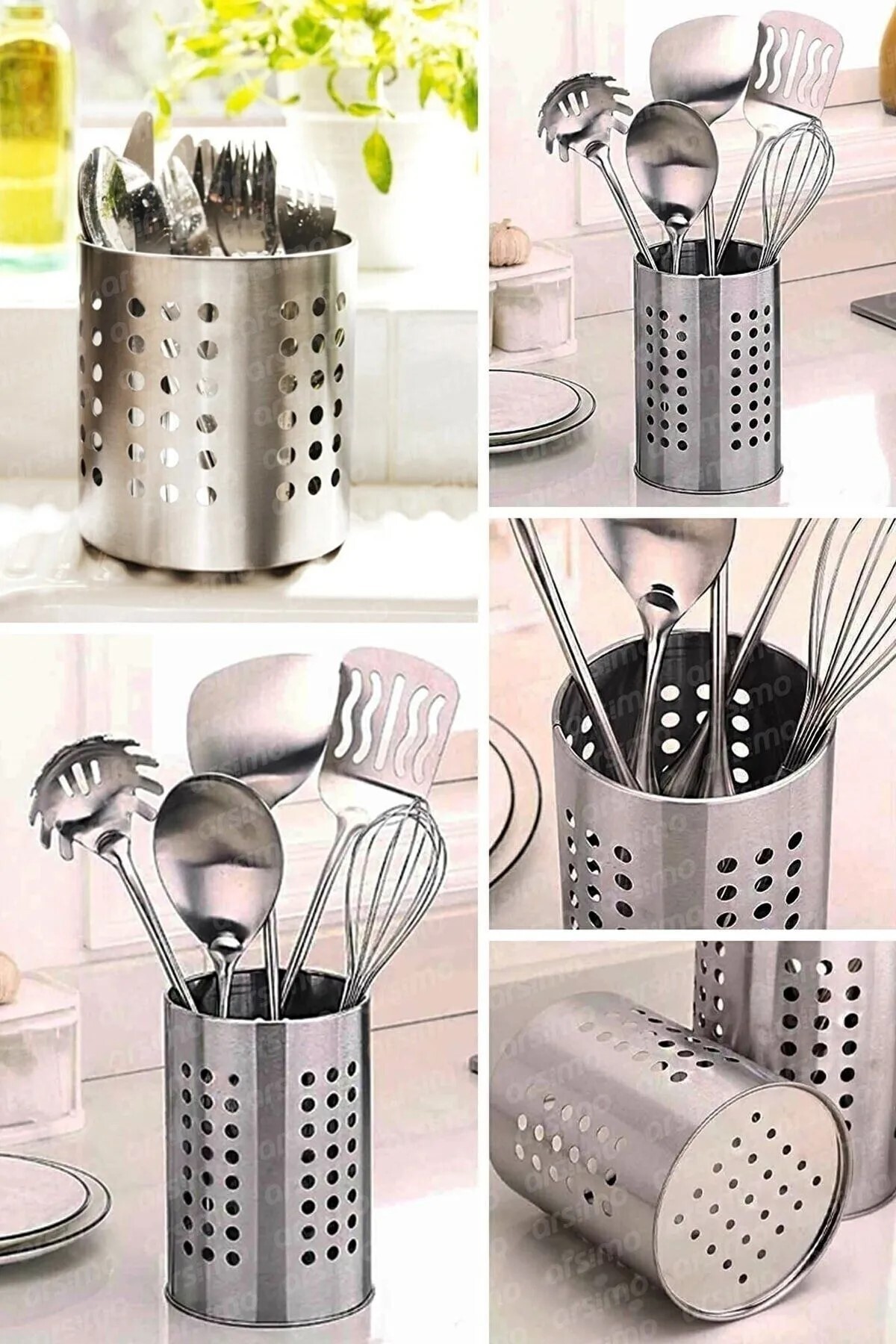 Online Kapında Lüks Metal Silindir Kaşıklık Tezgah Üstü Servis Standı Dik Kaşıklık Düzenleyici ...