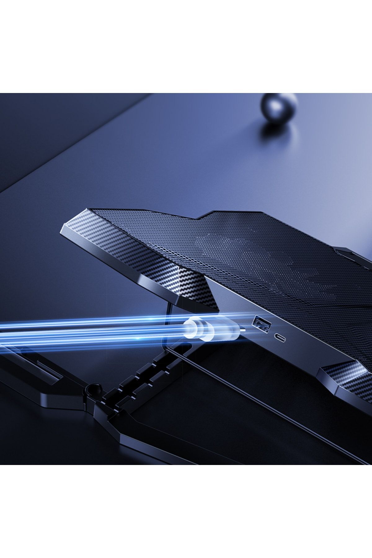 Benks Fanlı Laptop Standı Benks SR08 11 Fanlı RGB Led Işıklı Soğutucu Stand Oyunculara Özel ...