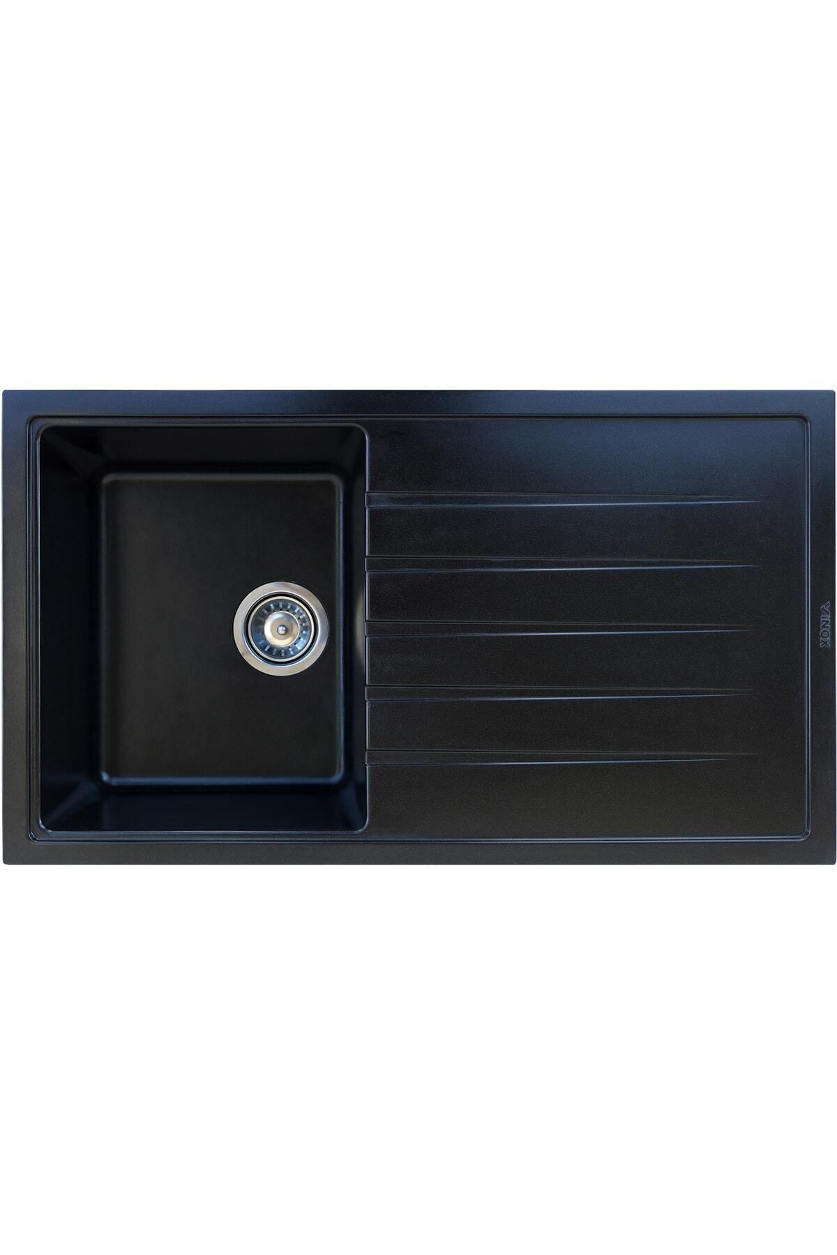 Vinox I I Granit Eviye Siyah Tek Göz Damlalıklı Mutfak Evyesi 86x50cm (VX-86) - Fiyatı, Yorumları
