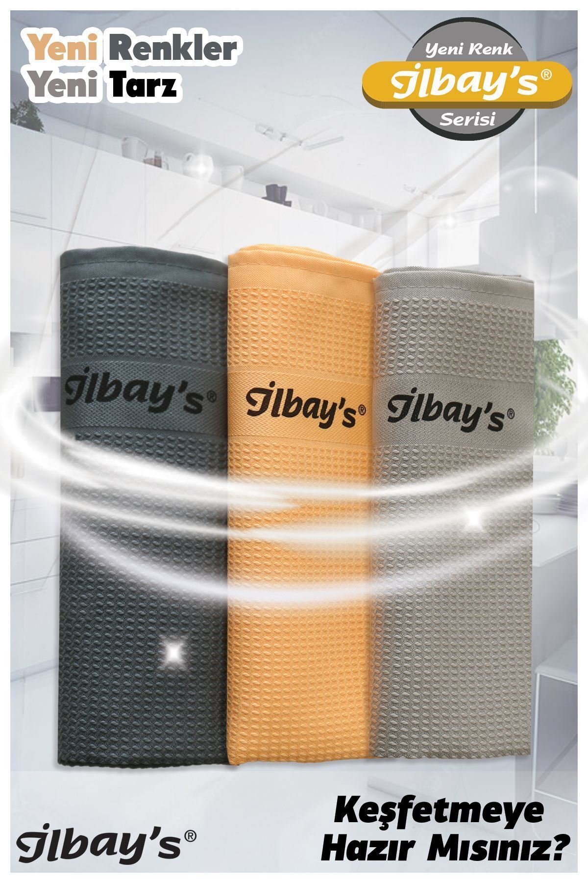 İlbay's Yeni Renk Serisi İthal 3'lü Mikrofiber Temizlik Bezi Baskılı ...