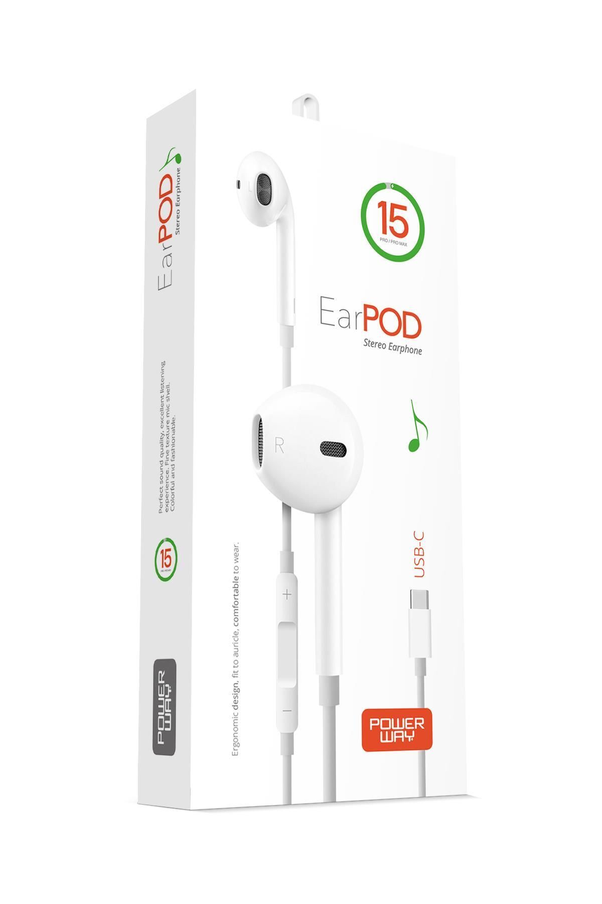 Powerway Earpod Type-c Kulaklık Usb-c Tüm Cihazlar Ile Uyumlu - Fiyatı ...