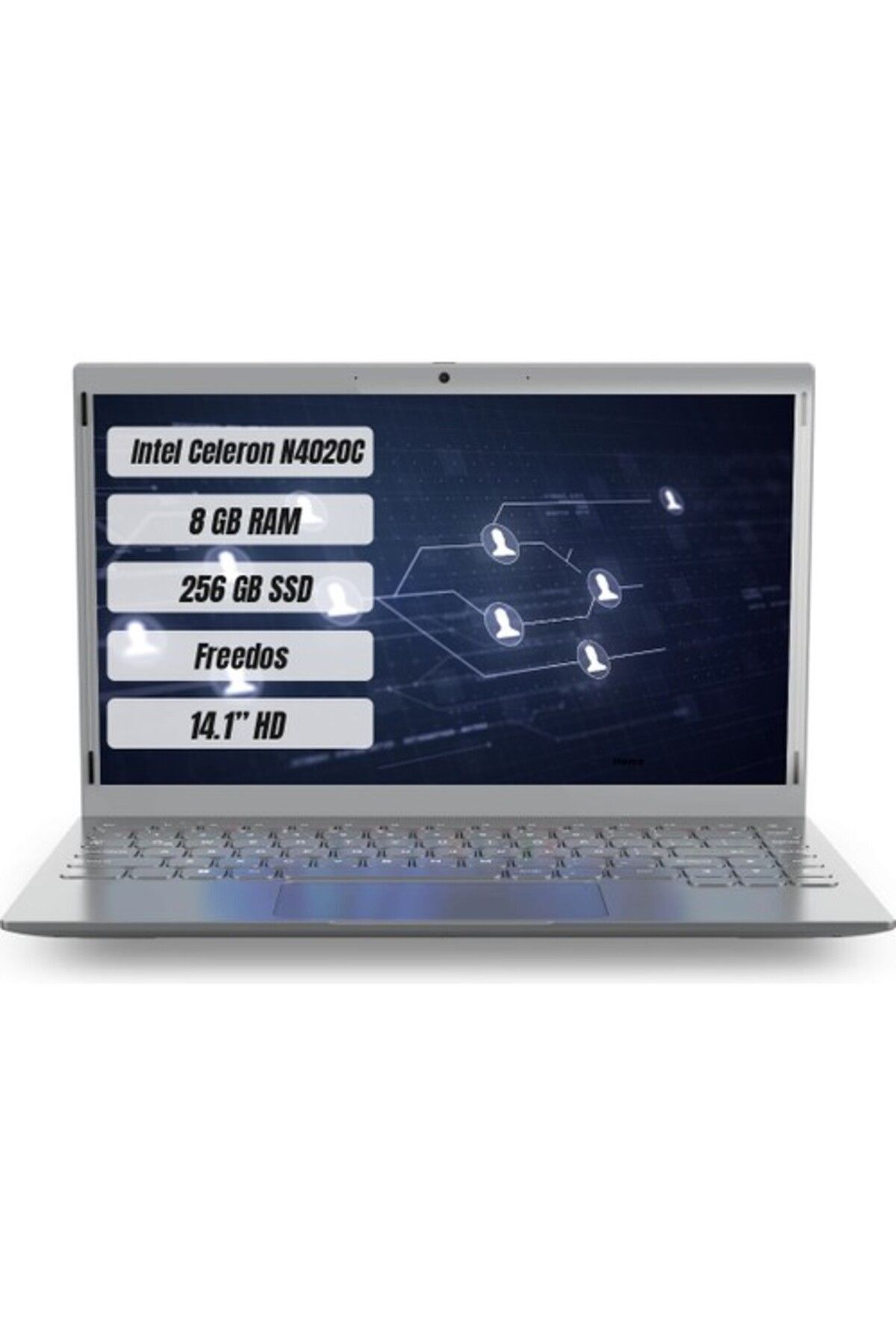 Hometech Alfa 640c Intel Celeron N4020c 8 Gb 256 Gb Ssd Freedos 14.1" Hd Taşınabilir Bilgisayar ...