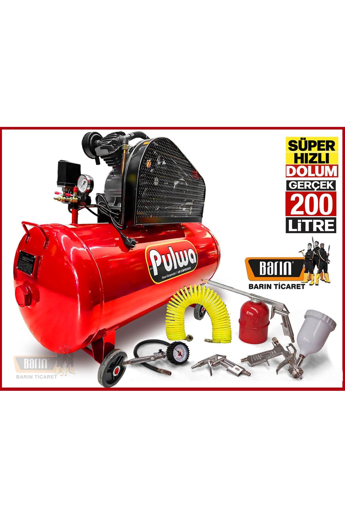 PROXTECH Pulwa 200 Litre Yağlı Sessli Hava Kompresörü 3 Hp Bakır ...