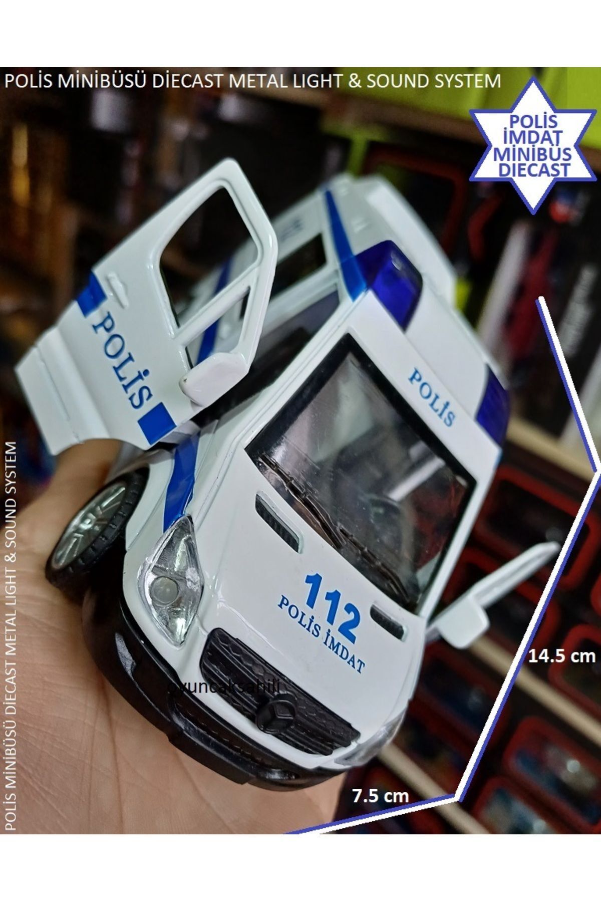OYUNCAKSAHİLİ POLİS MİNİBÜSÜ DİECAST METAL 112 İMDAT ACİL OYUNCAK 4 ...