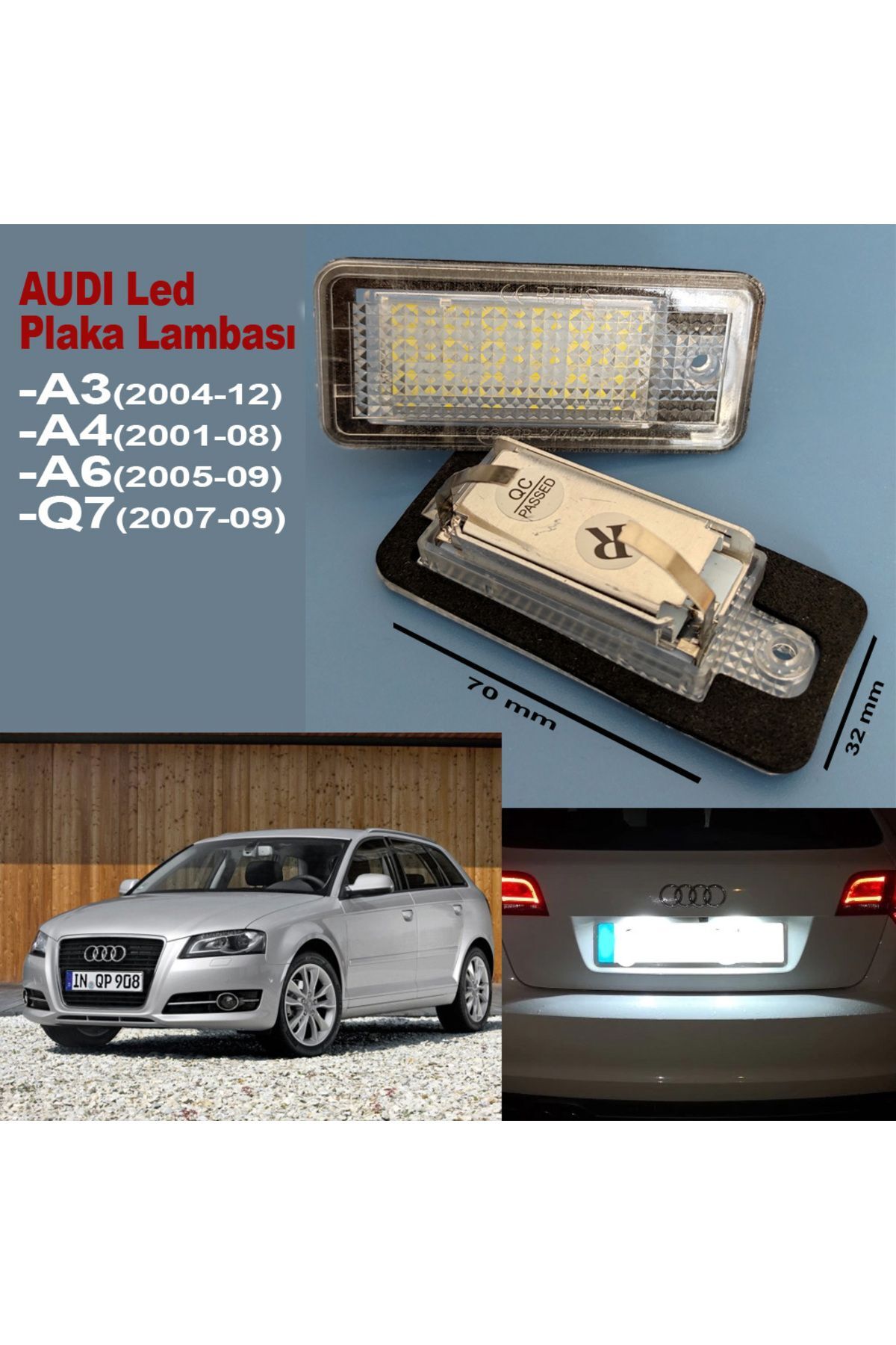 GCP German Car Parts Audi A3 Plaka Lambası - A3 8P LED Aydınlatma ...
