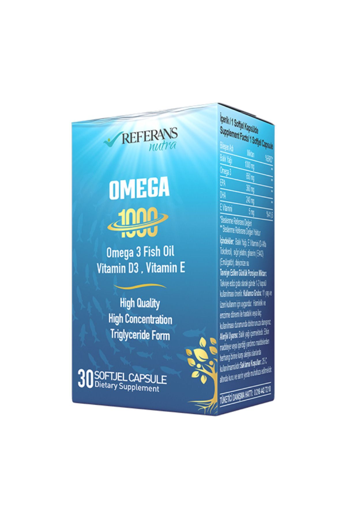 Referans Nutra Omega 1000 – 30 Softjel Kapsül Fiyatı, Yorumları - Trendyol