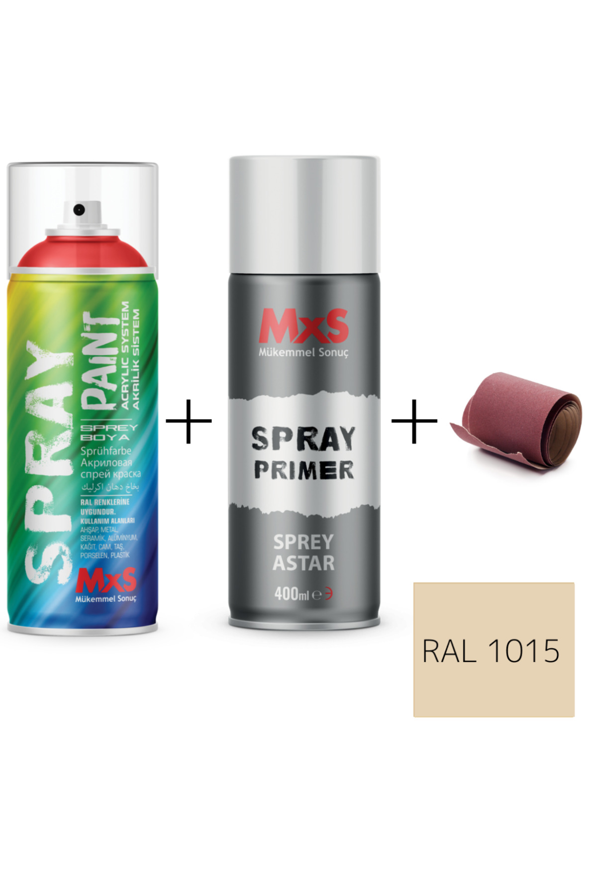 MxS SPREY+ASTAR PREMİUM ÖZEL YAPIM AKRİLİK SPREY BOYA SETİ 400 ML (ARABA-METAL-PLASTİK-AHŞAP ...