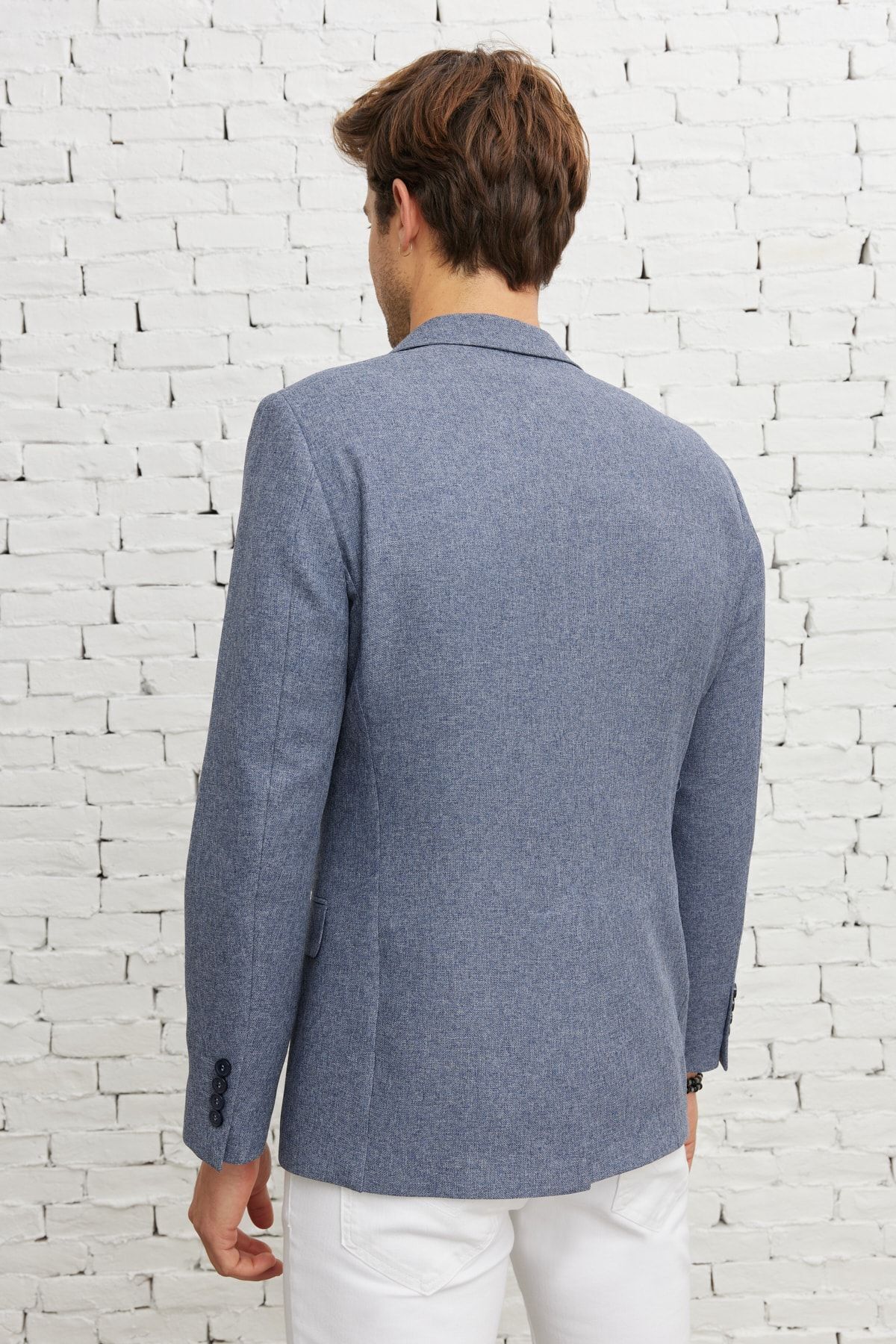 Altınyıldız Classics Erkek Mavi Slim Fit Dar Kesim Mono Yaka Desenli ...